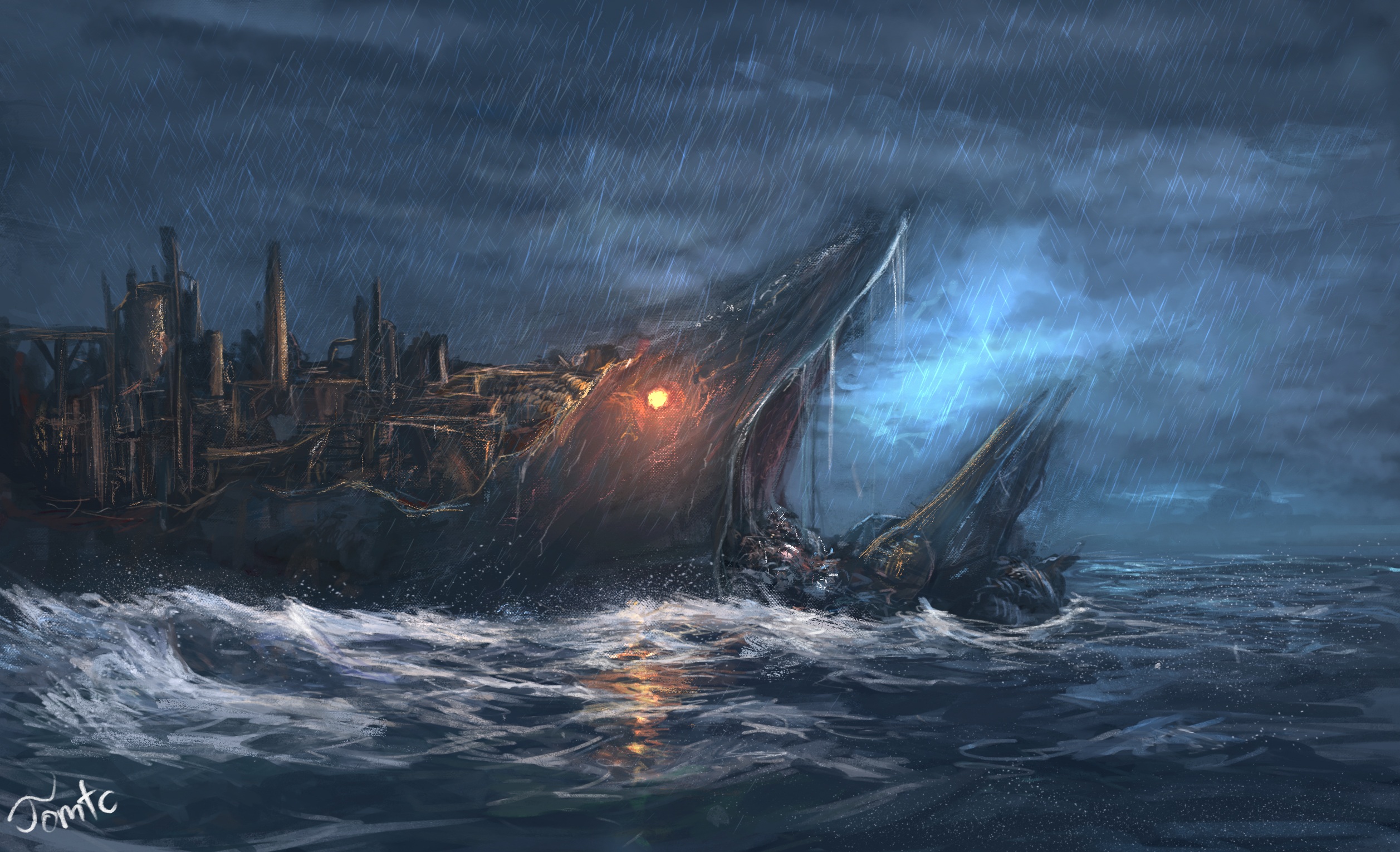 Download Creature Fantasy Sea Monster HD Wallpaper by Tommy Chandra