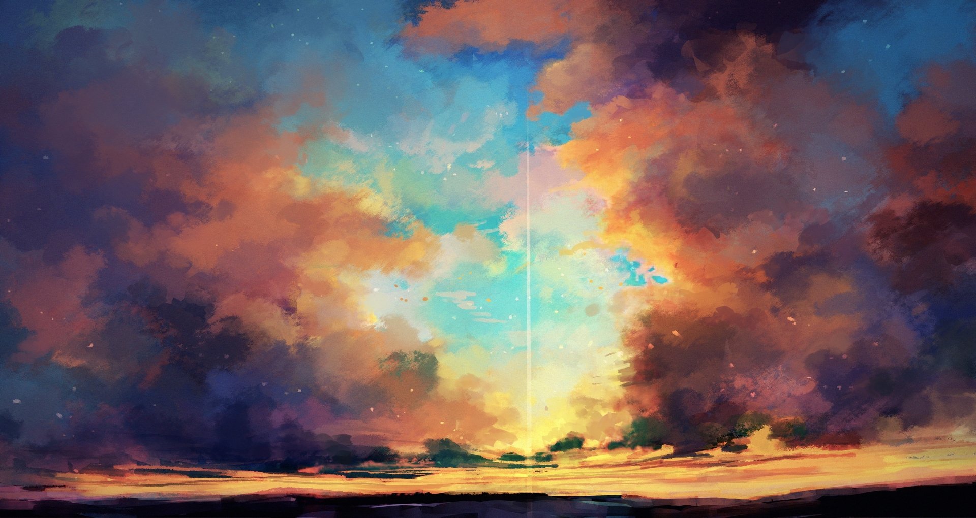 4K Ultra HD Anime Sunrise Sky – Vibrant Morning Horizon by Axle