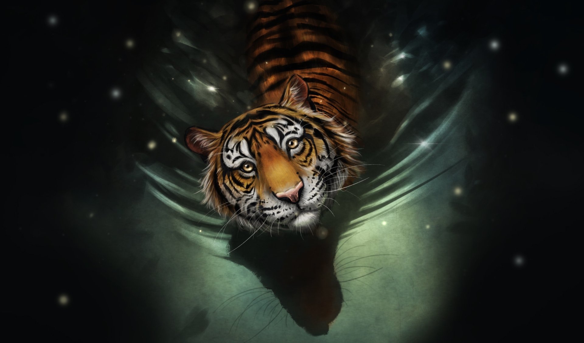 Download Water Fantasy Tiger HD Wallpaper