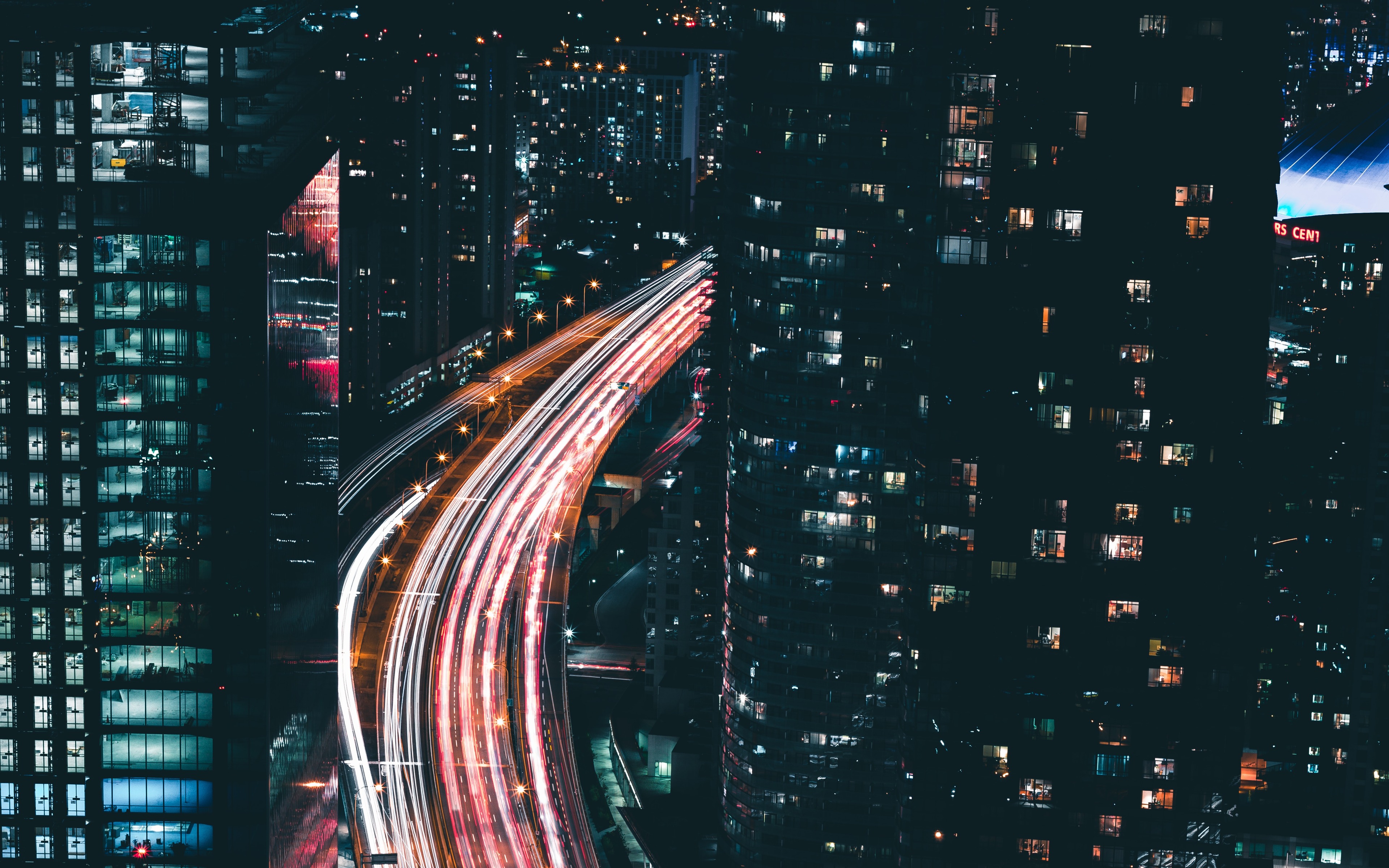 4K Ultra HD City Lights: Nighttime Road Time-Lapse Photography