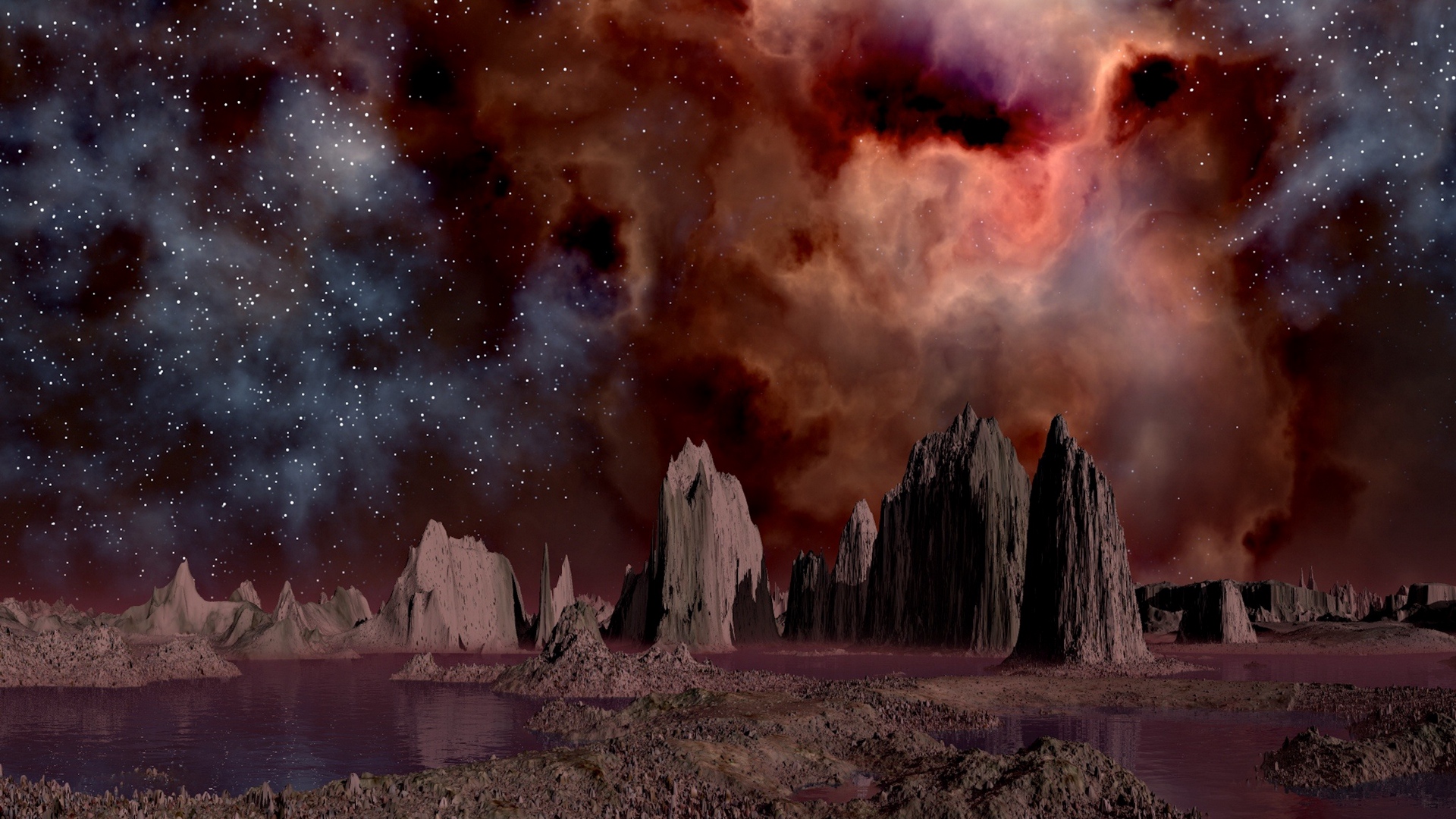 Sci Fi Planetscape HD Wallpaper