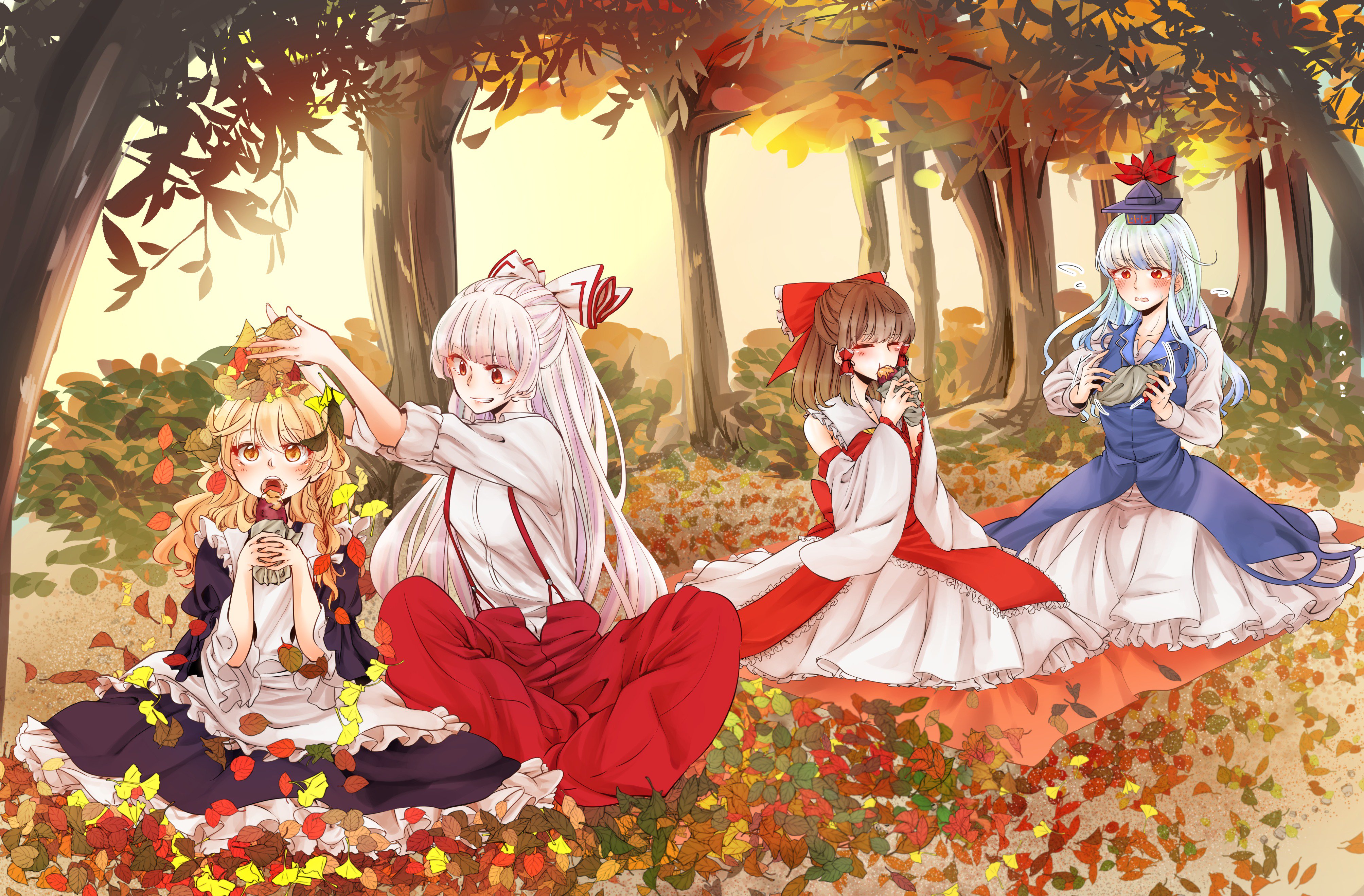 Download Fujiwara No Mokou Reimu Hakurei Keine Kamishirasawa Marisa ...