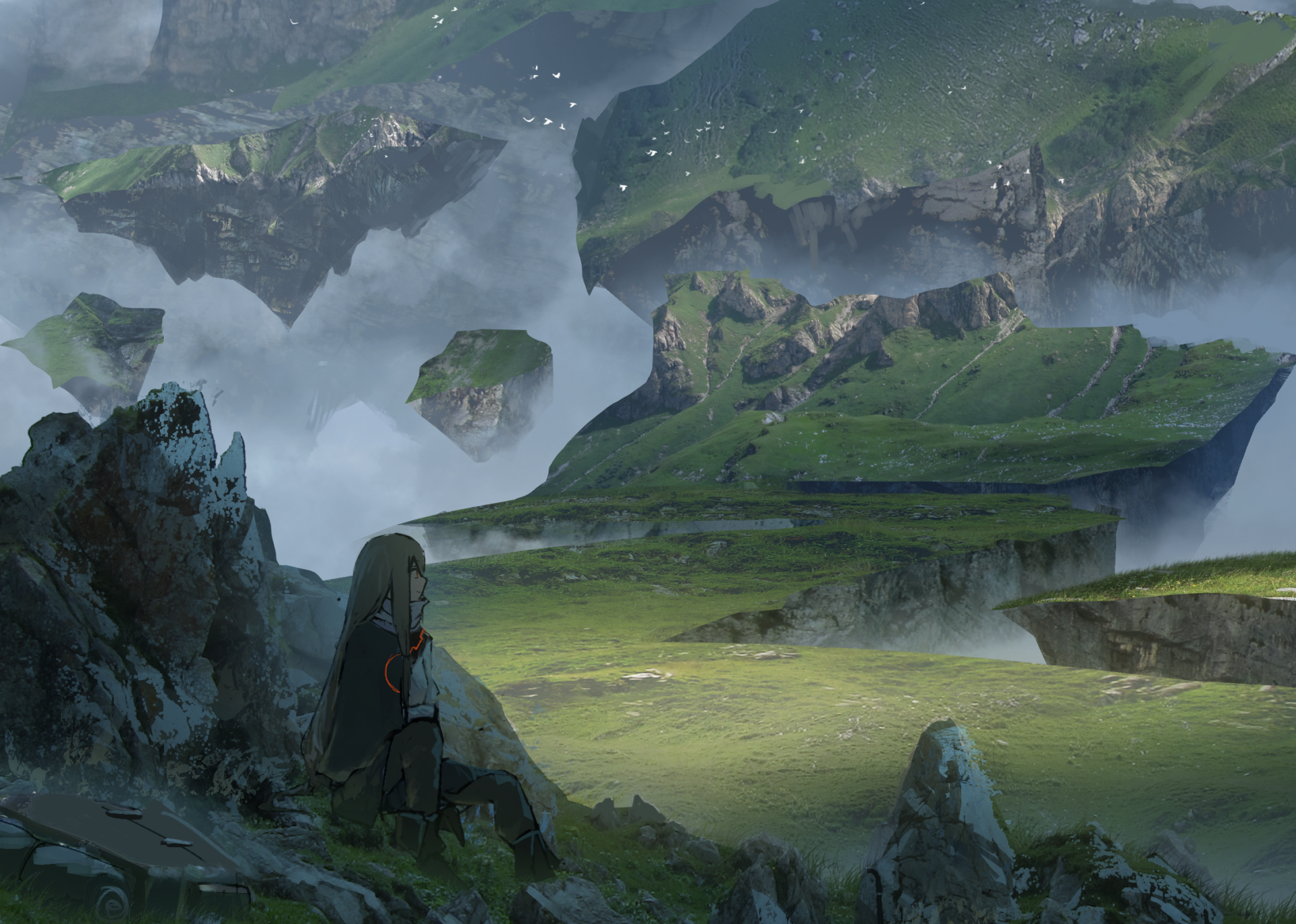 Fantasy Adventure Anime Landscape HD Wallpaper by あすてろid