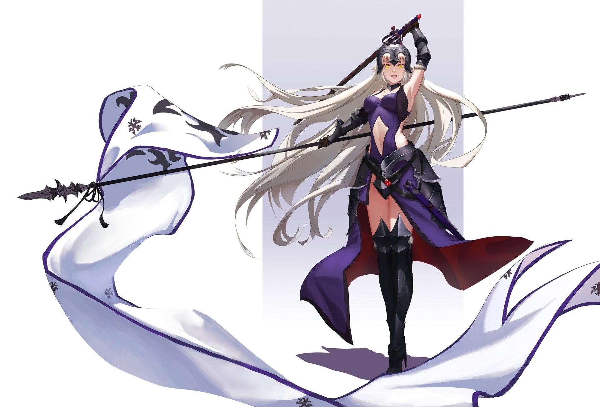 Jeanne d'Arc Alter HD Wallpaper – Avenger with White Hair & Yellow Eyes ...