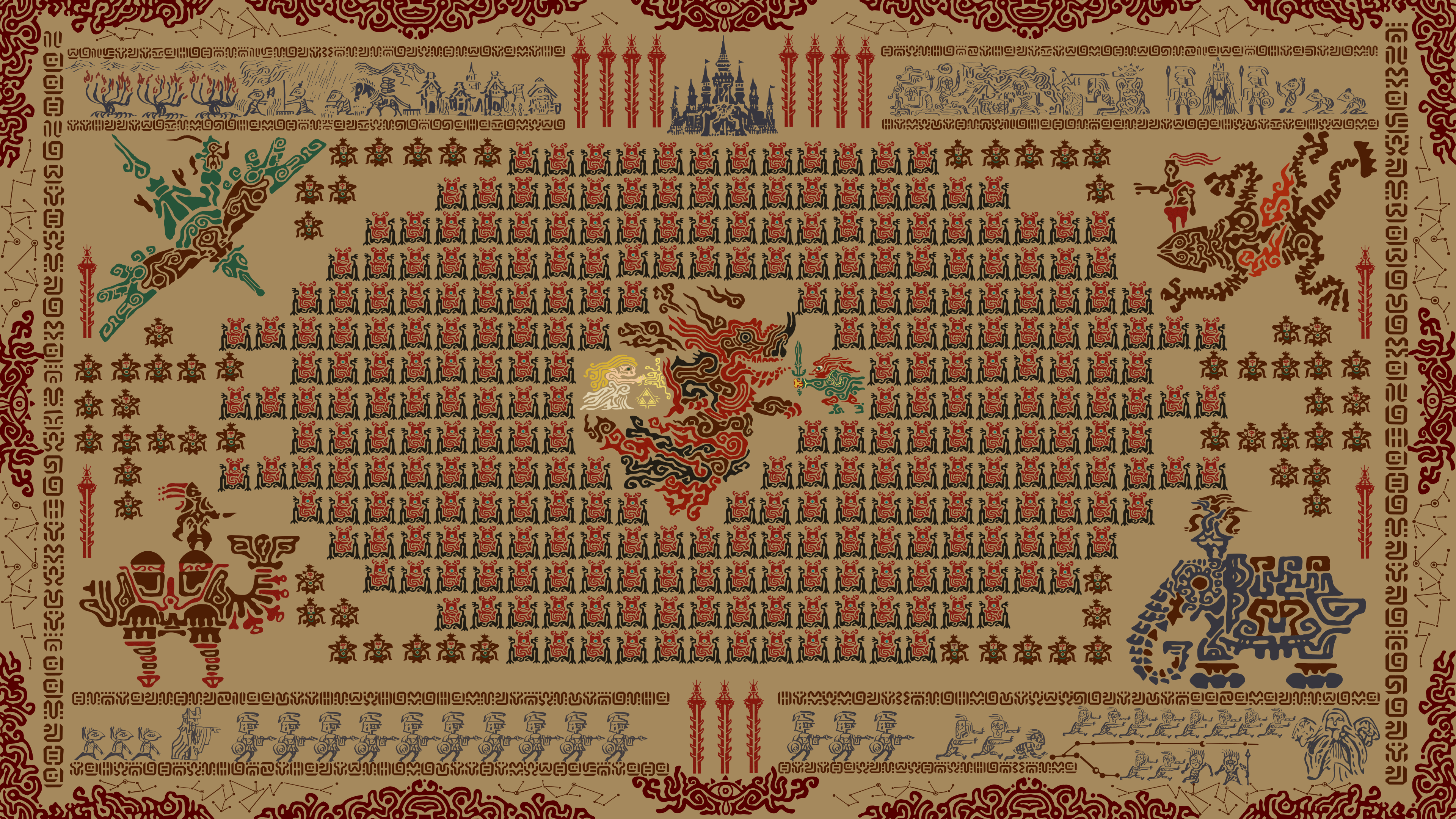 Breath of the Wild 4K Ultra HD: Legendary Hyrule Map Wallpaper