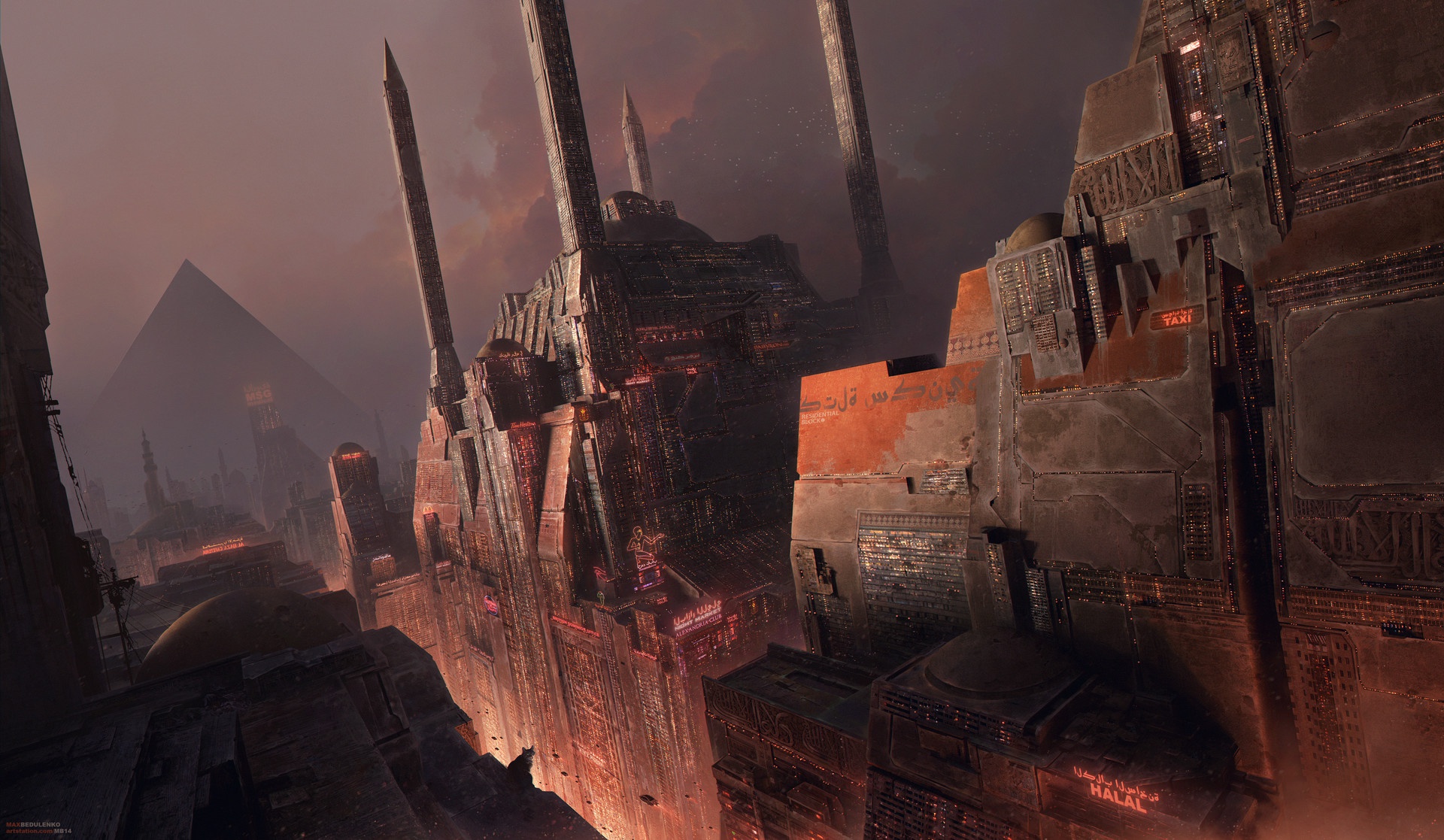 Download Building Futuristic Pyramid Sci Fi City Sci Fi City Futuristic ...