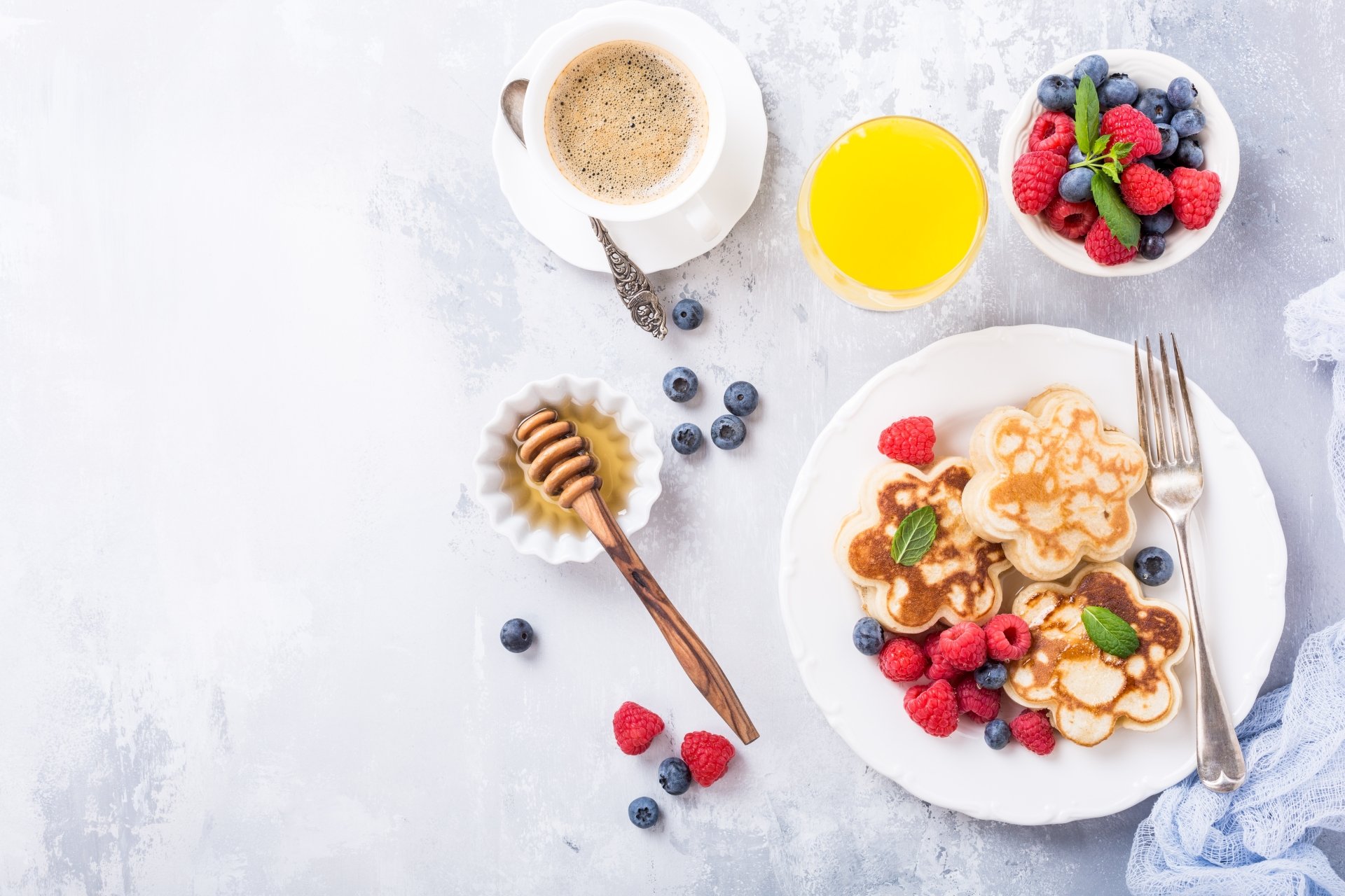 Download Honey Still Life Fruit Pancake Juice Coffee Berry Food ...