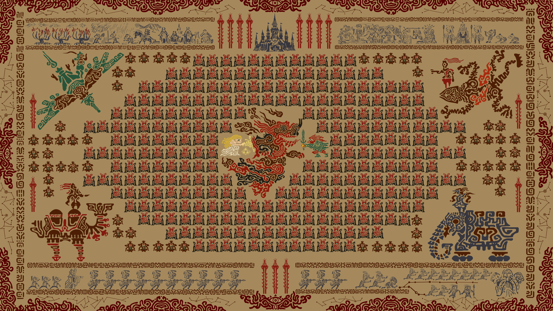 Breath of the Wild 4K Ultra HD: Legendary Hyrule Map Wallpaper