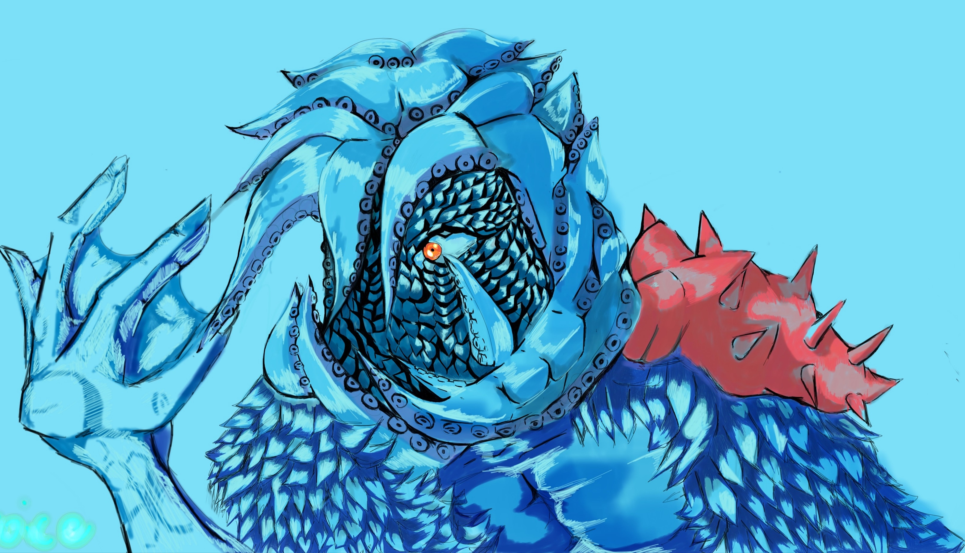 Deep sea creature which looks like combination of squid and octopus by ...