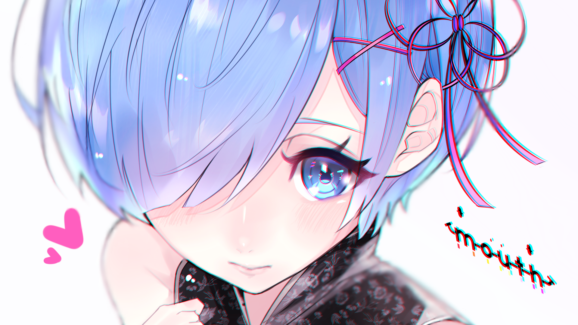 Download Blue Eyes Blue Hair Short Hair Face Rem (Re:ZERO) Anime Re ...
