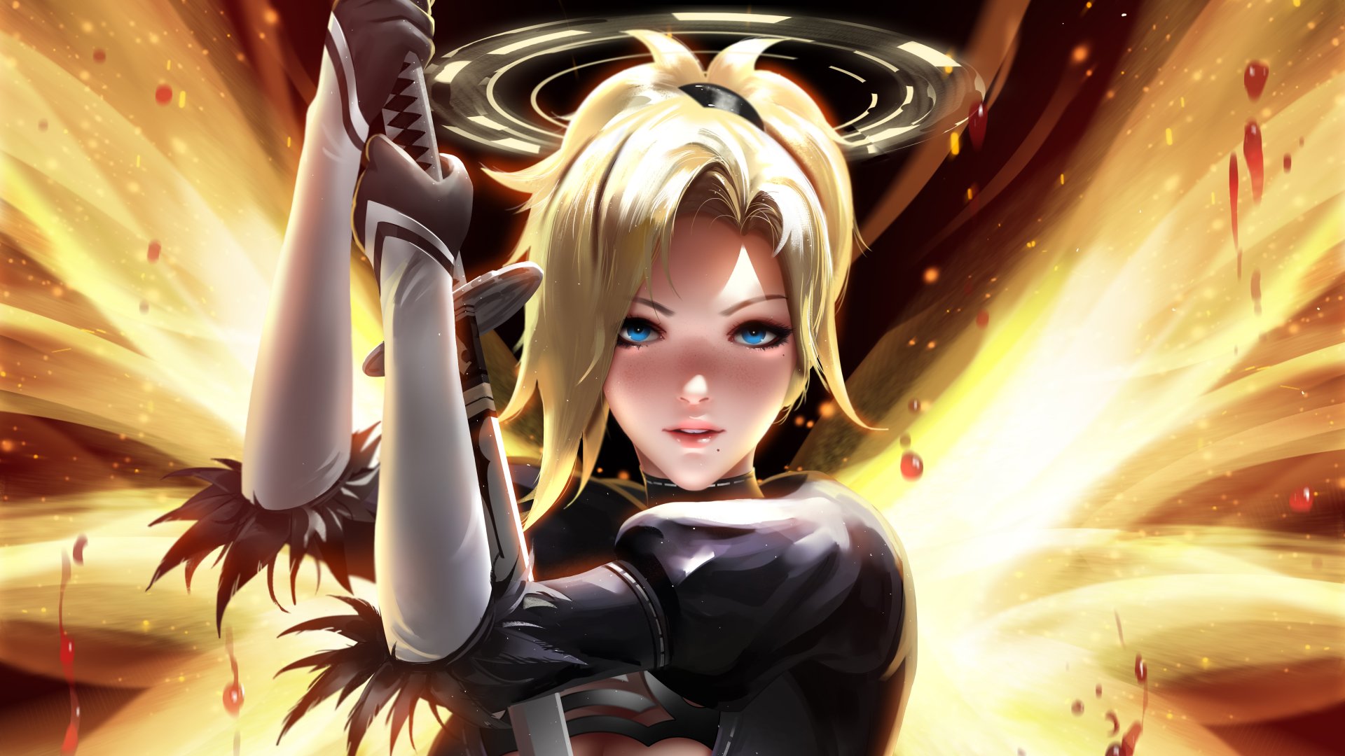 Download Blue Eyes Blonde Mercy (Overwatch) Video Game Overwatch 4k ...