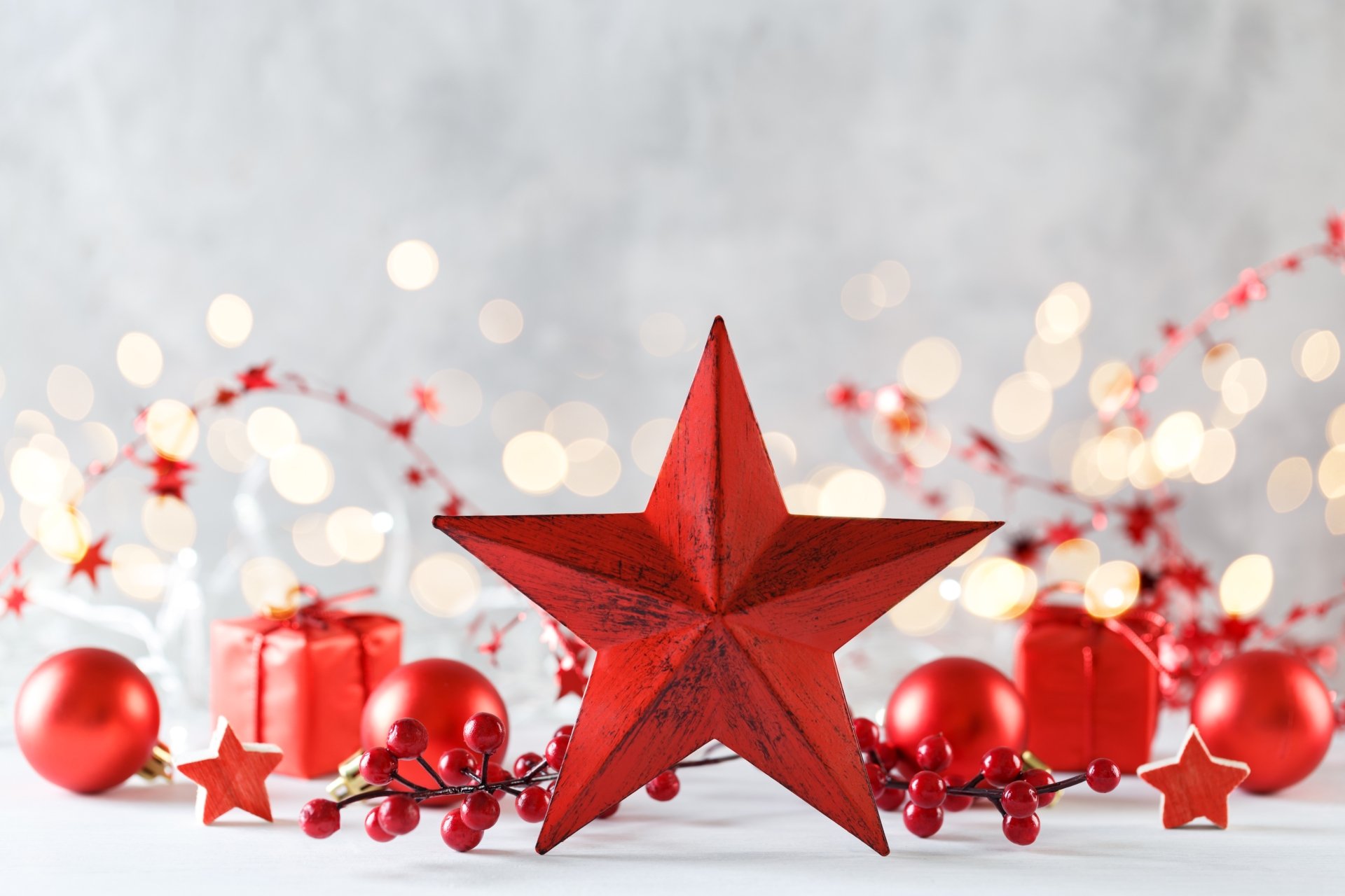 Festive Christmas Star Ornaments in 4K Ultra HD Holiday Bokeh Glow ...
