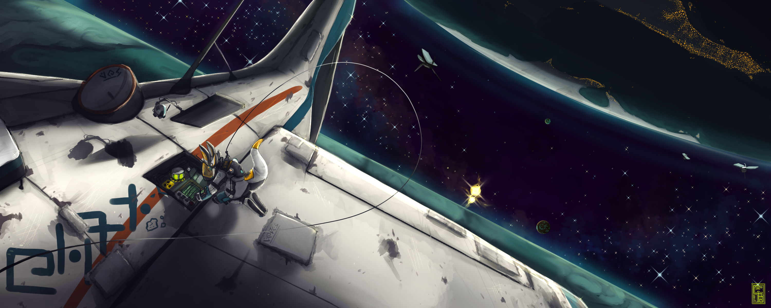 Original Anime Space Voyage | Stunning HD Wallpaper Adventure by CuddleButt