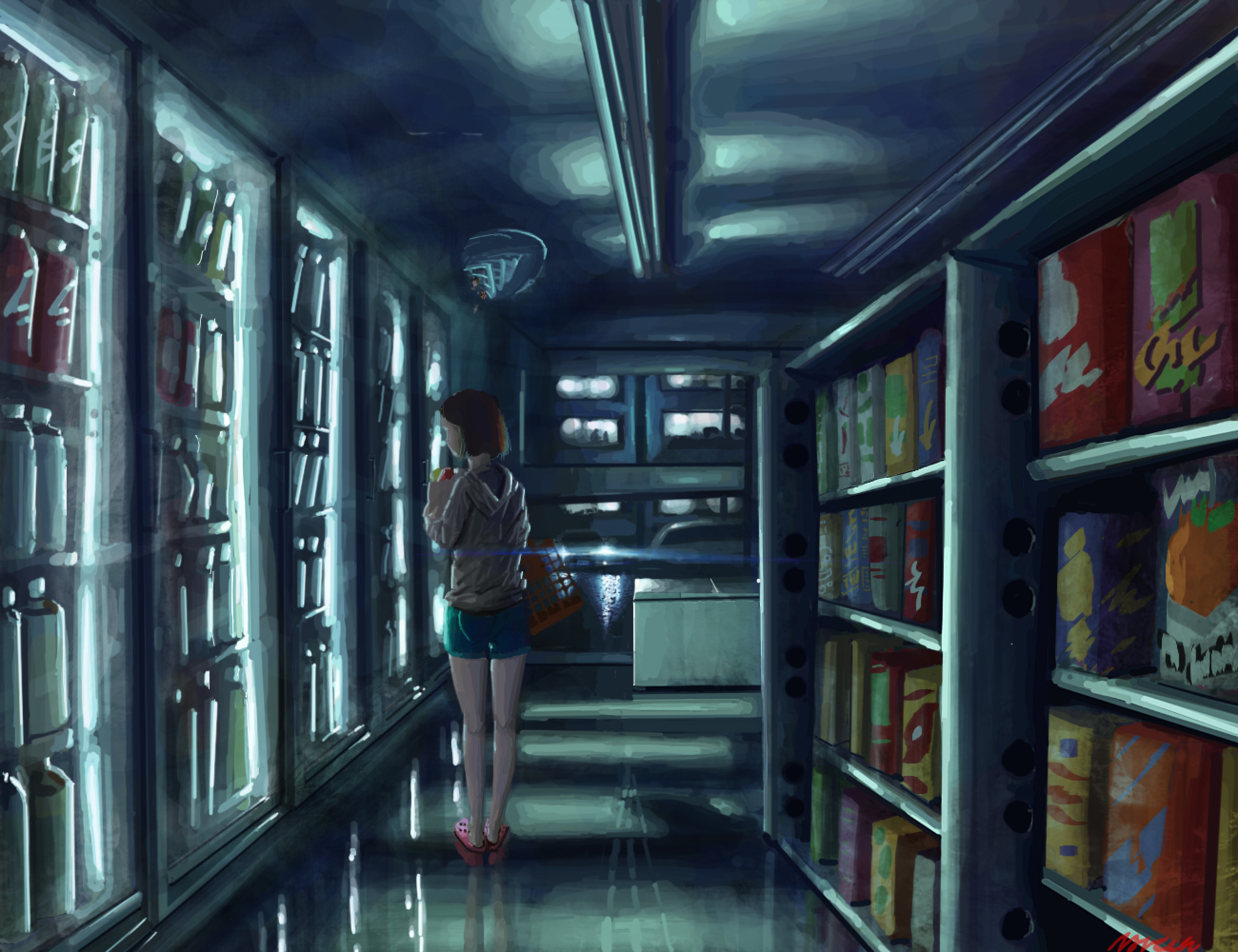 Download Anime Shop HD Wallpaper by ナコモ