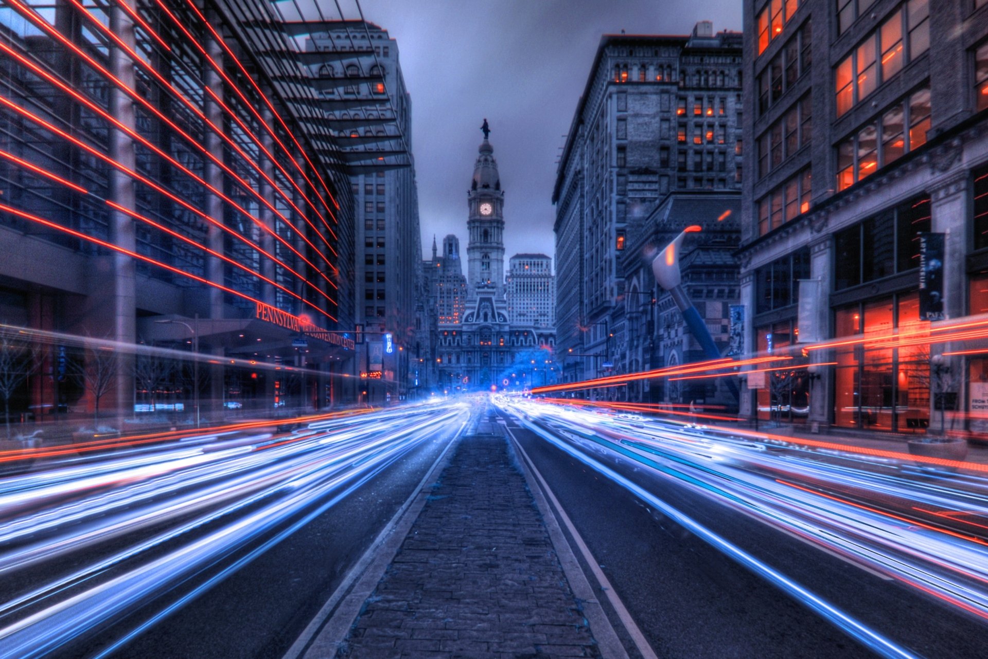 Download Street Building Night Philadelphia Pennsylvania Photography ...
