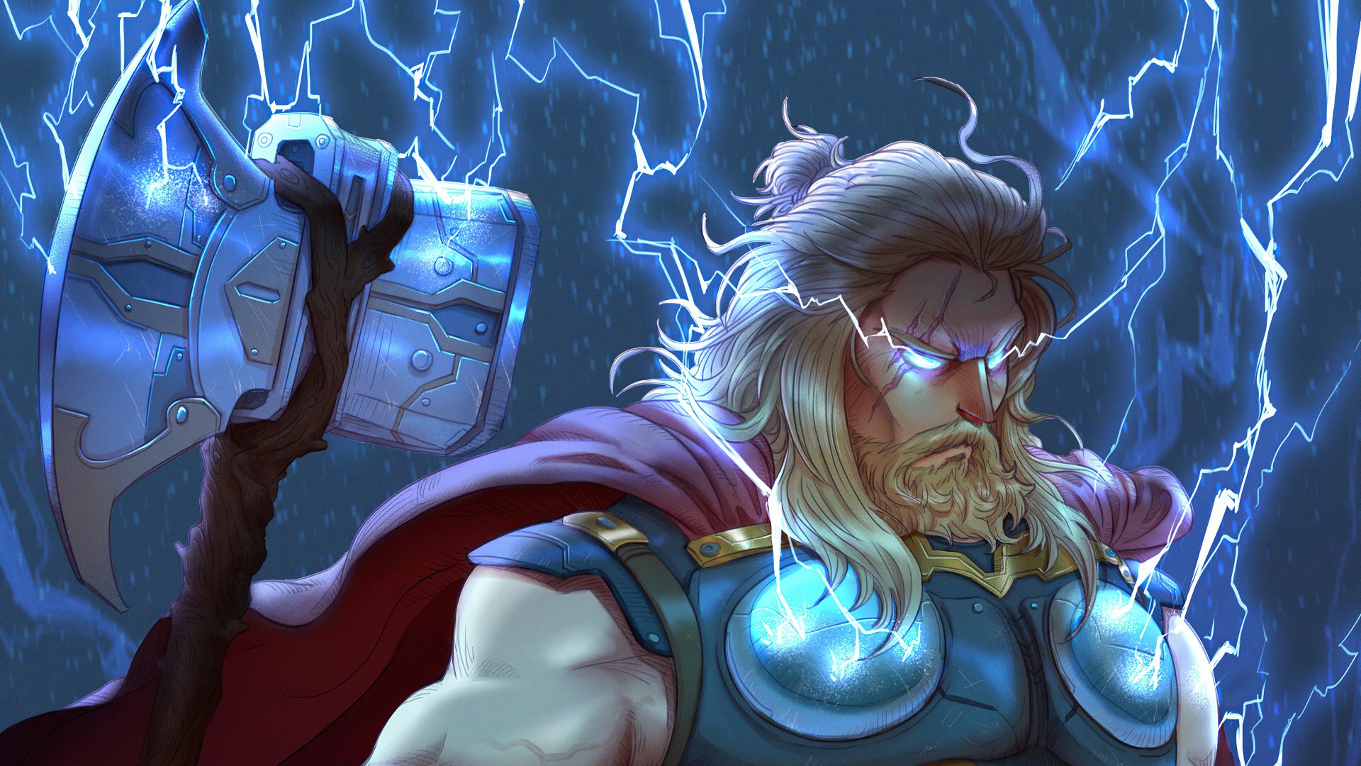 Download Comic Thor 4k Ultra HD Wallpaper by Li Hao