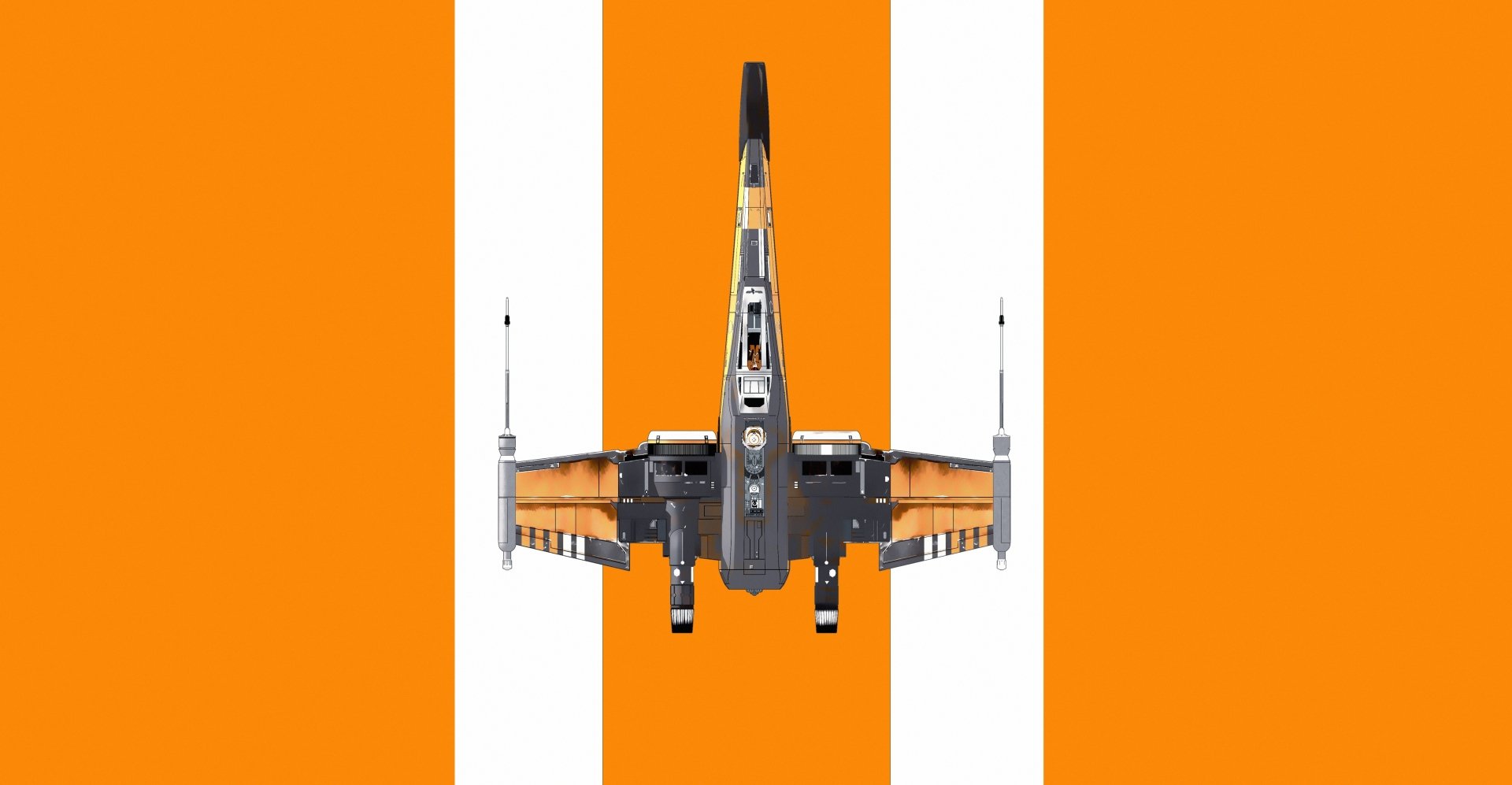4K Ultra HD Minimalist X-Wing Star Wars Spaceship Wallpaper by grahamtg