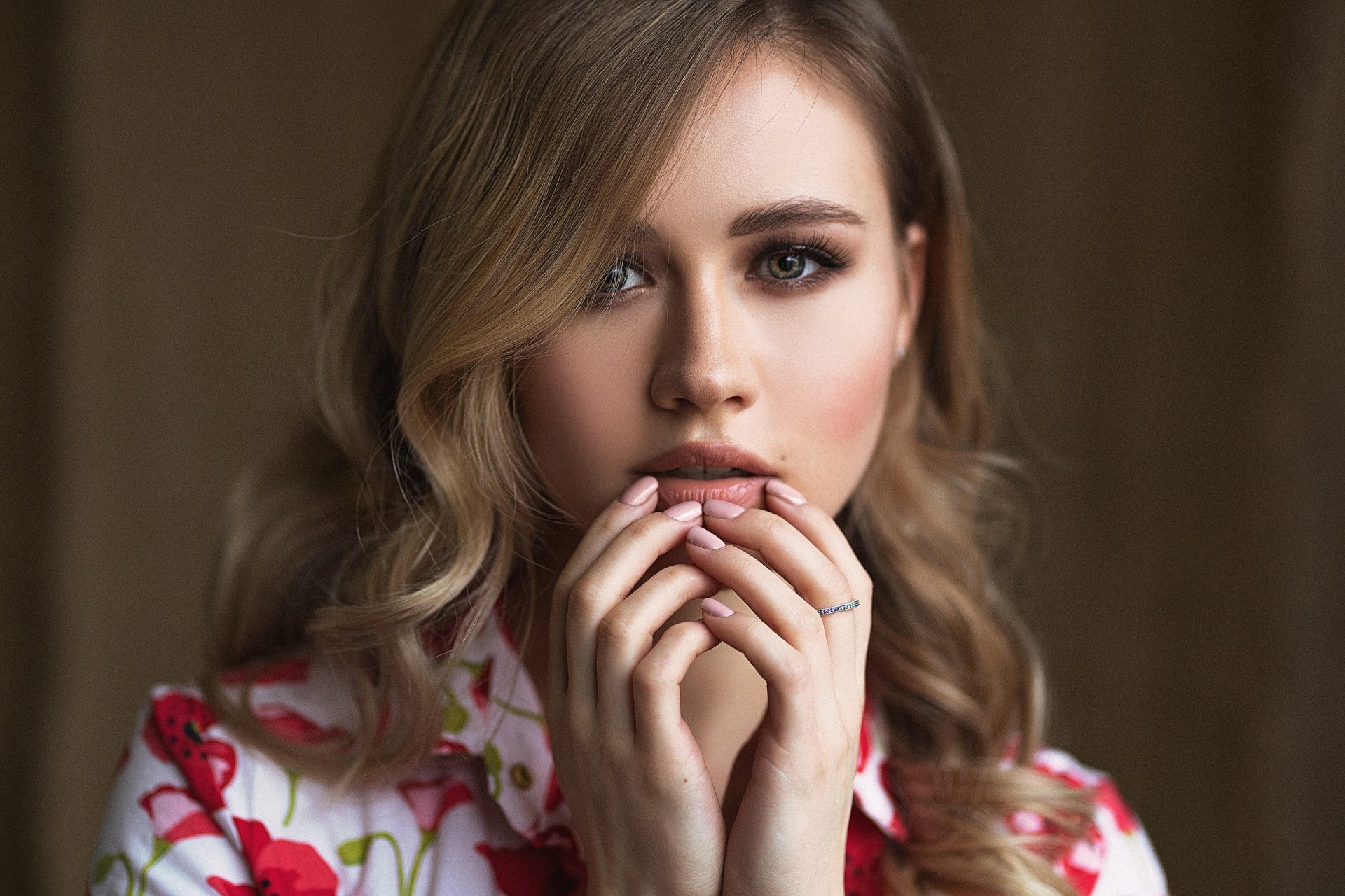 Download Blonde Face Woman Model HD Wallpaper by Vlad Popov