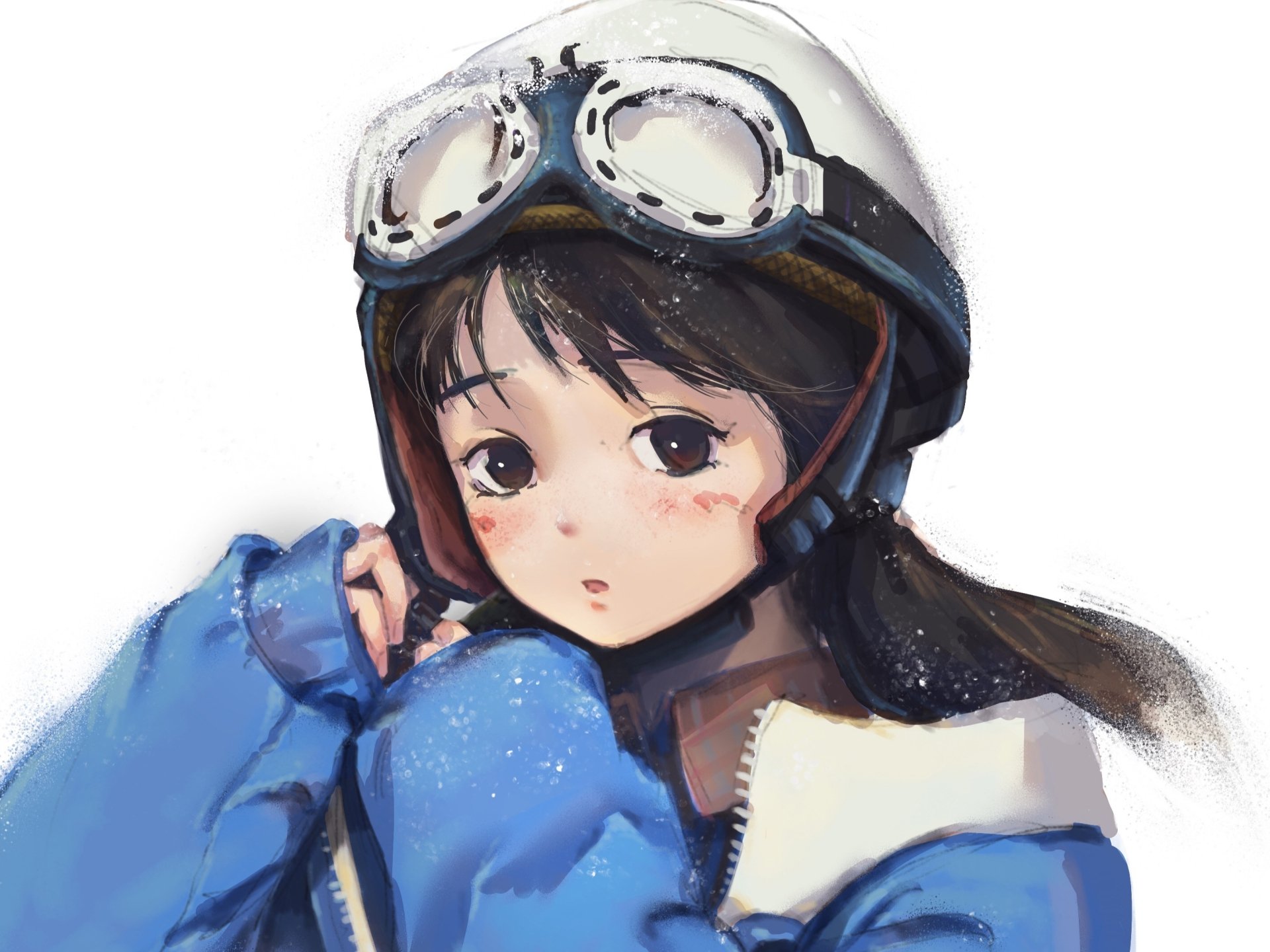 Wallpaper Anime Girl Helmet HD Wallpaper: Anime, Original, Helmet,
