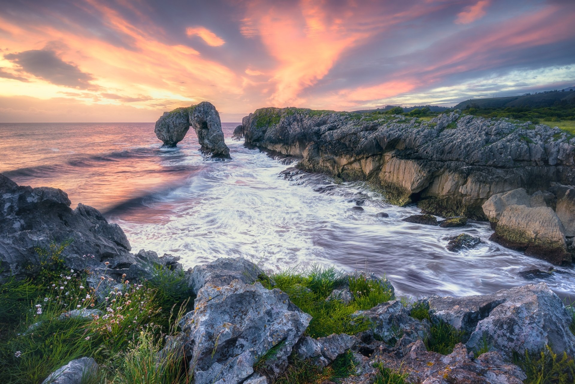 Download Horizon Ocean Coast Nature Arch HD Wallpaper | 2048x1367 ...