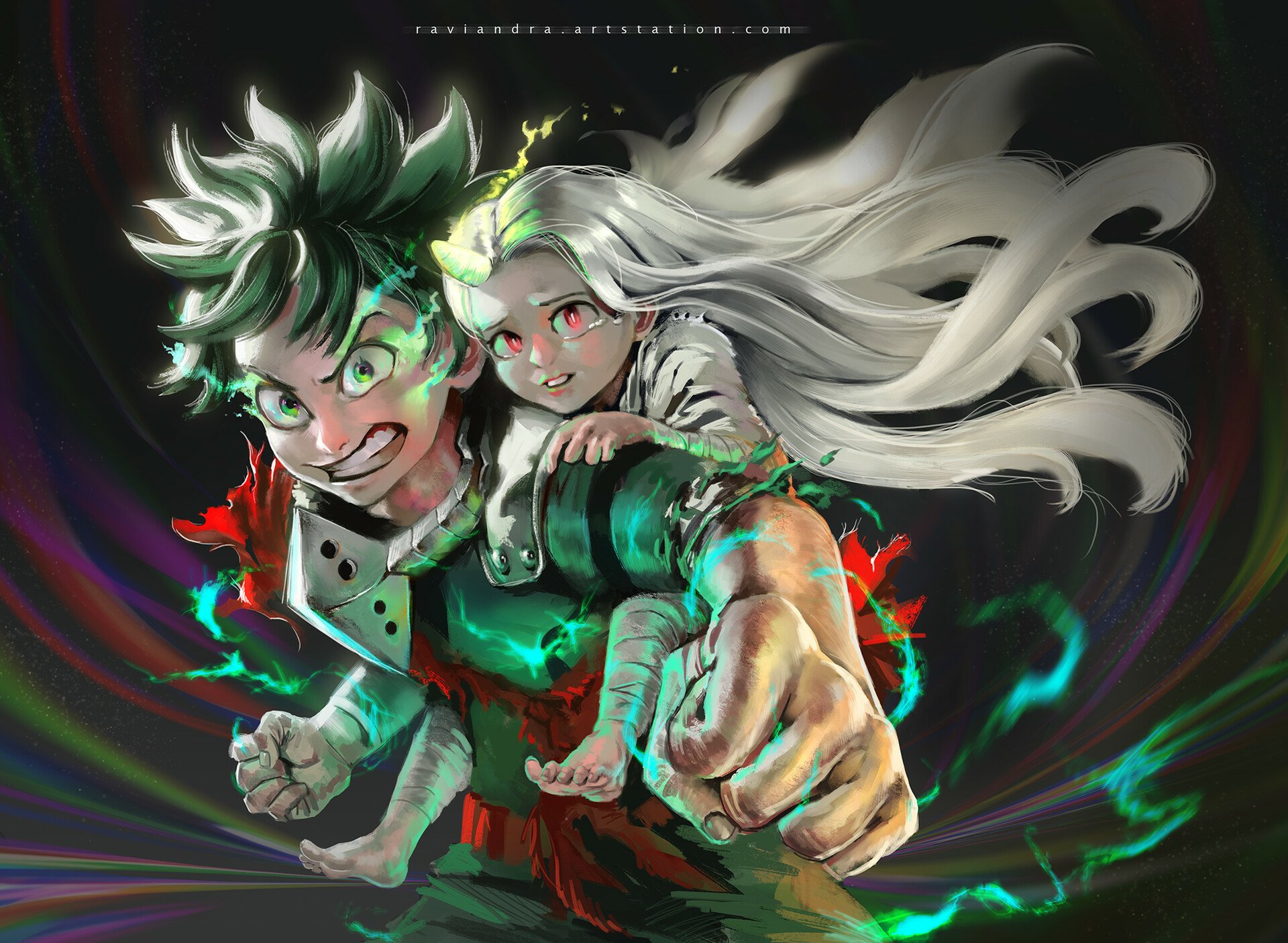 Eri & Midoriya Unite: Epic My Hero Academia HD Wallpaper by Dimas Raviandra