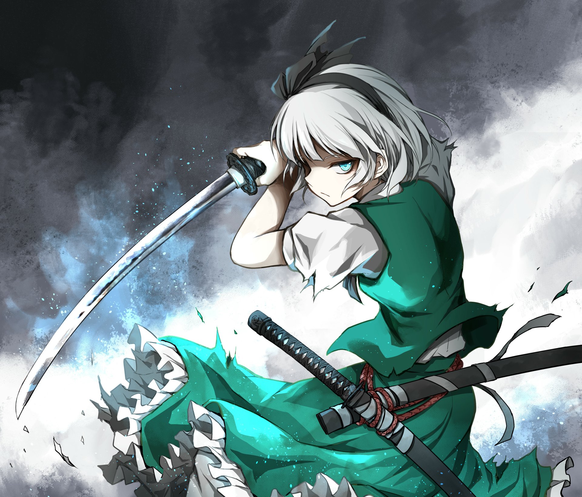Youmu Konpaku: 4K Ultra HD Touhou Anime Warrior Wallpaper by 下田将也