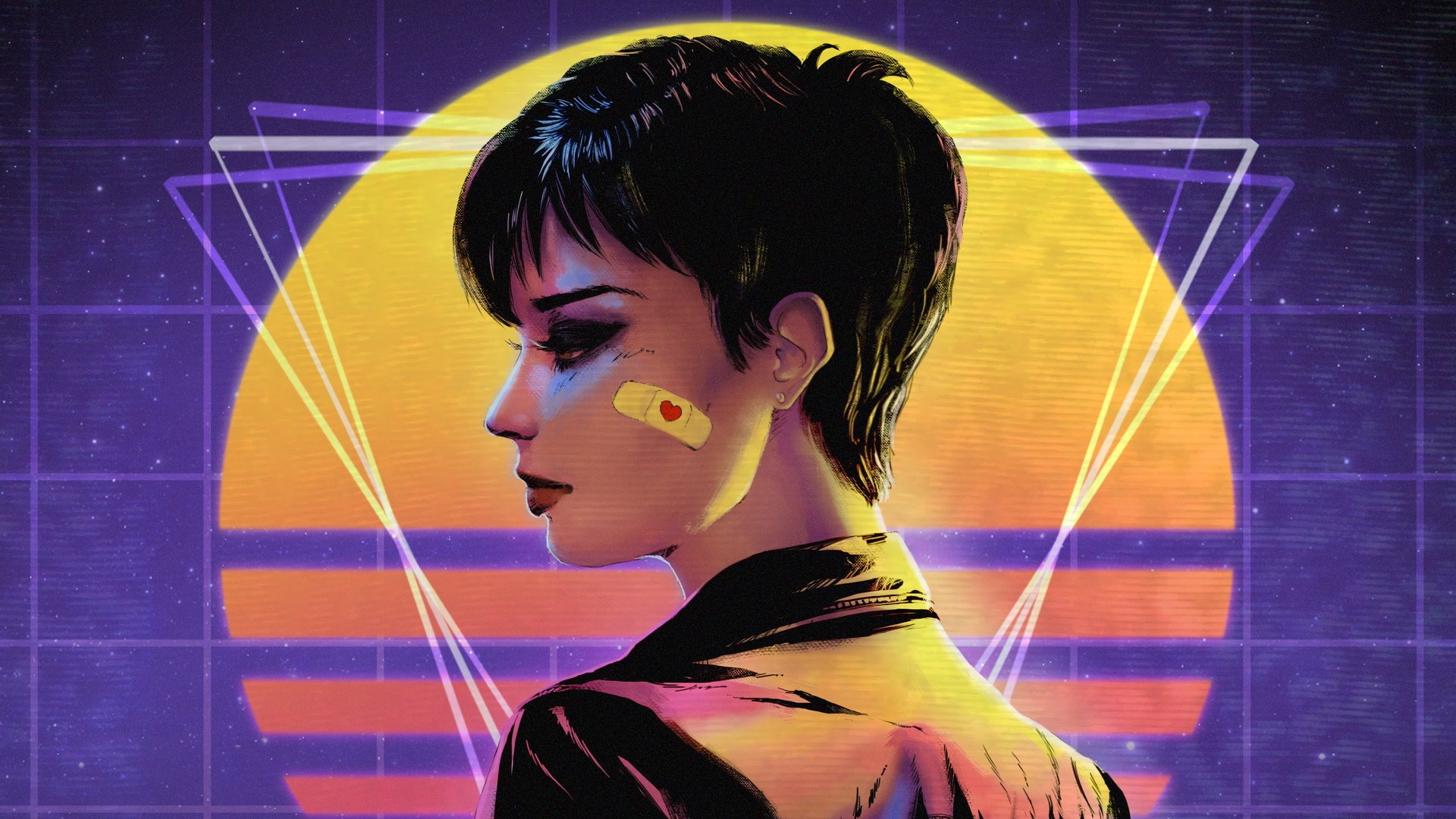 Download Retrowave Synthwave Neon Woman Artistic HD Wallpaper by Sofía Sanz
