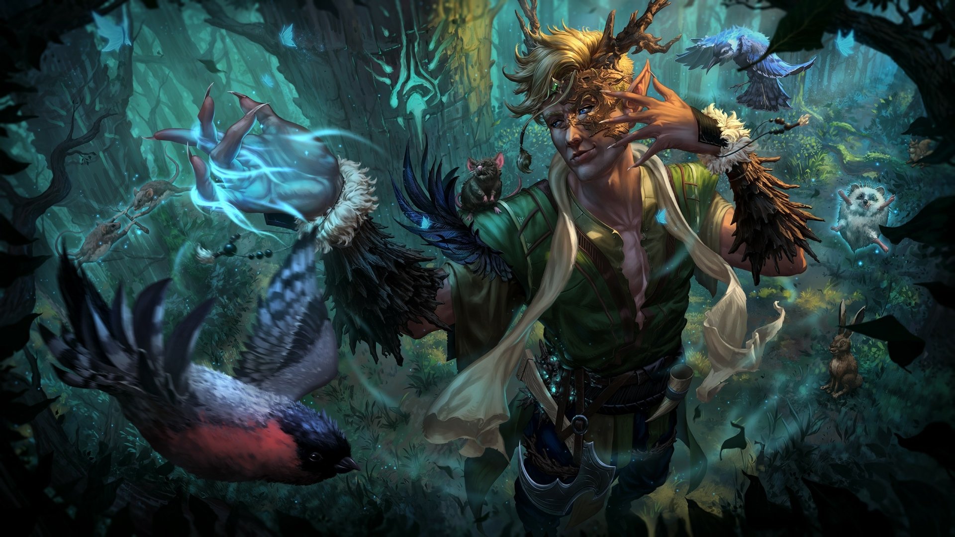 Enchanted Elf Mage with Mystic Hedgehog and Rat - Fantasy HD Wallpaper ...