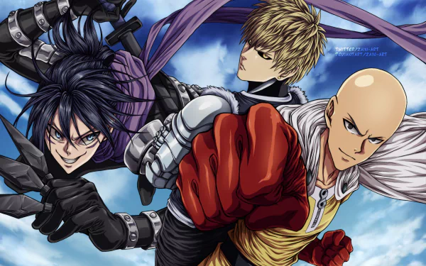 Download Bodysuit Light Scarf Ninja Katana Sword Weapon Smile Blue Eyes ...