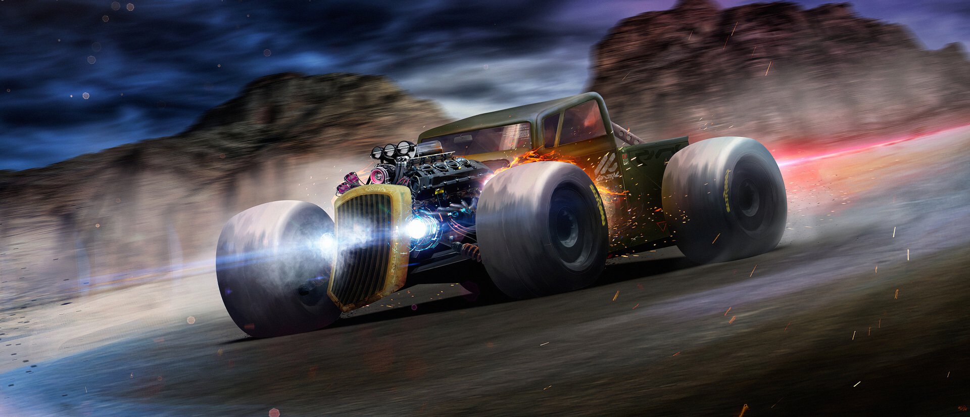 Download Car Hot Rod Sci Fi Vehicle HD Wallpaper by Xavier Cuenca