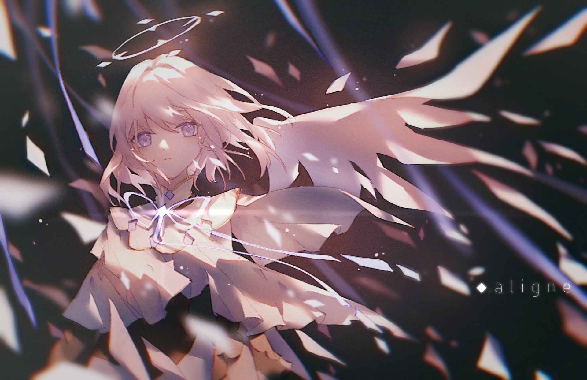 Ethereal Anime Angel – Stunning HD Wallpaper of Heavenly Grace by Mechari