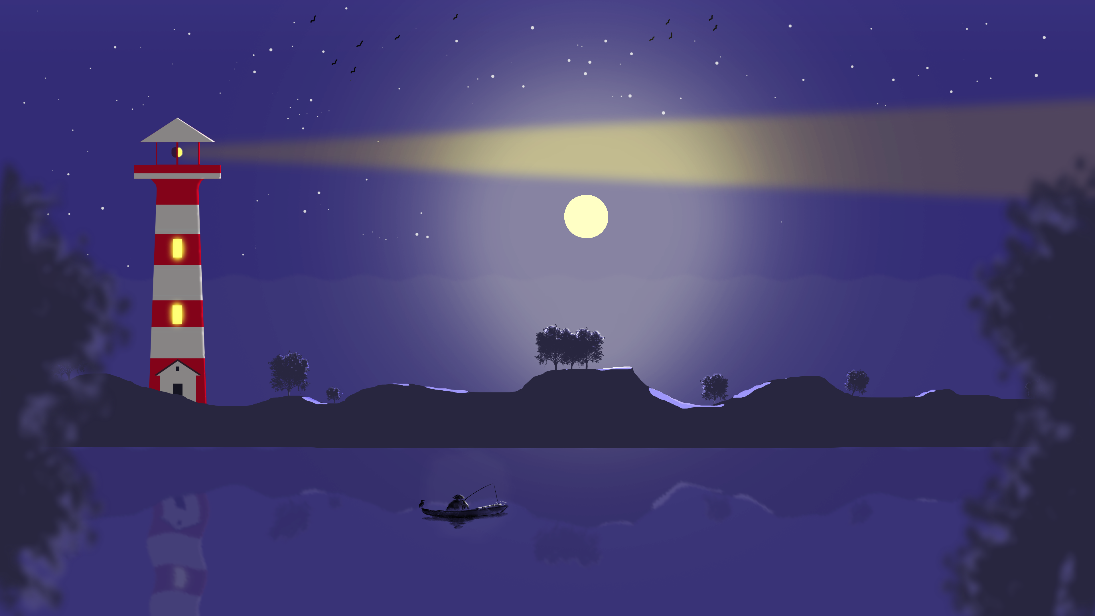 Vector Night Landscape by abedinayan05