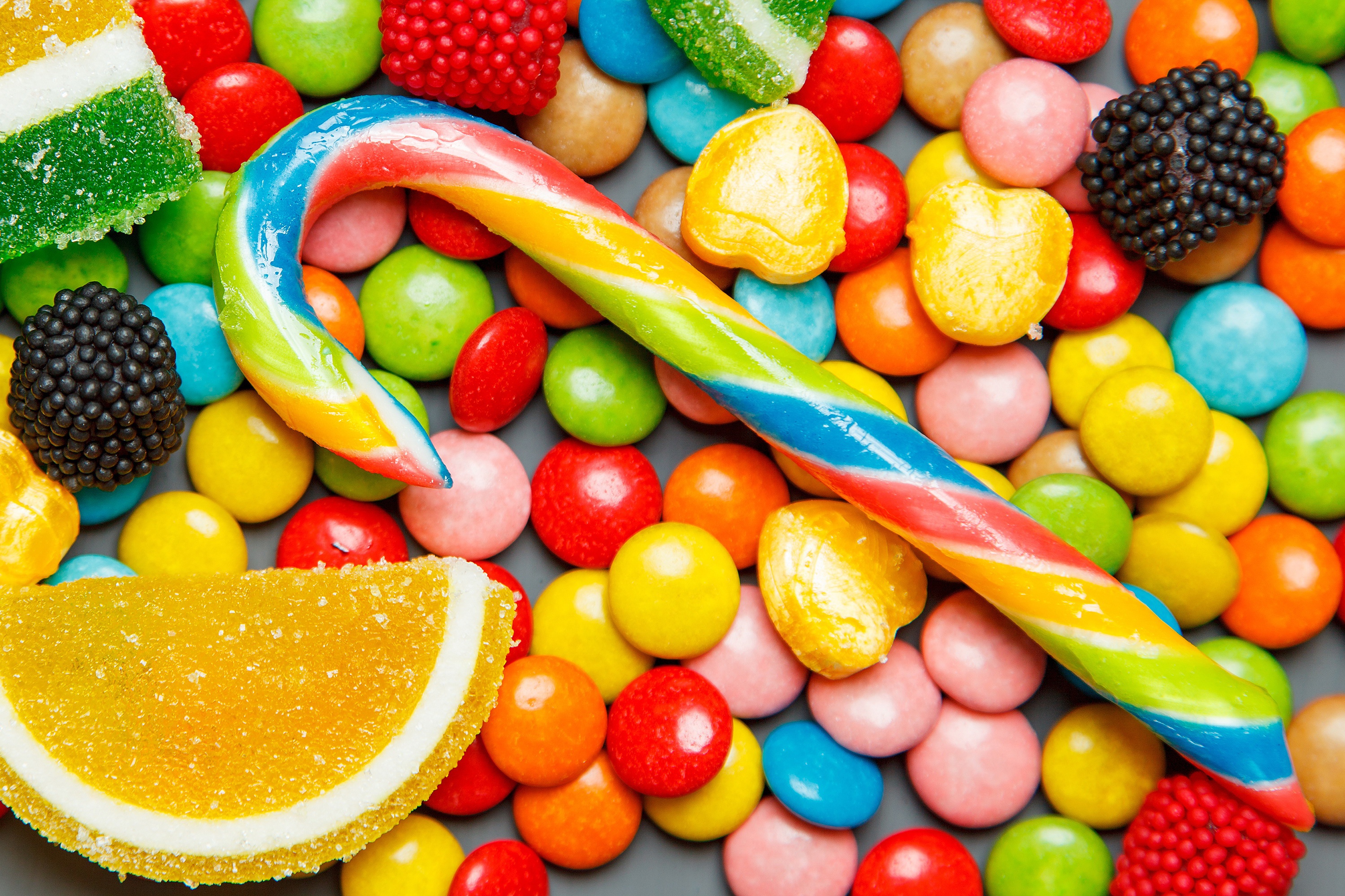 Download Candy Cane Lollipop Candy Colorful Food Sweets HD Wallpaper