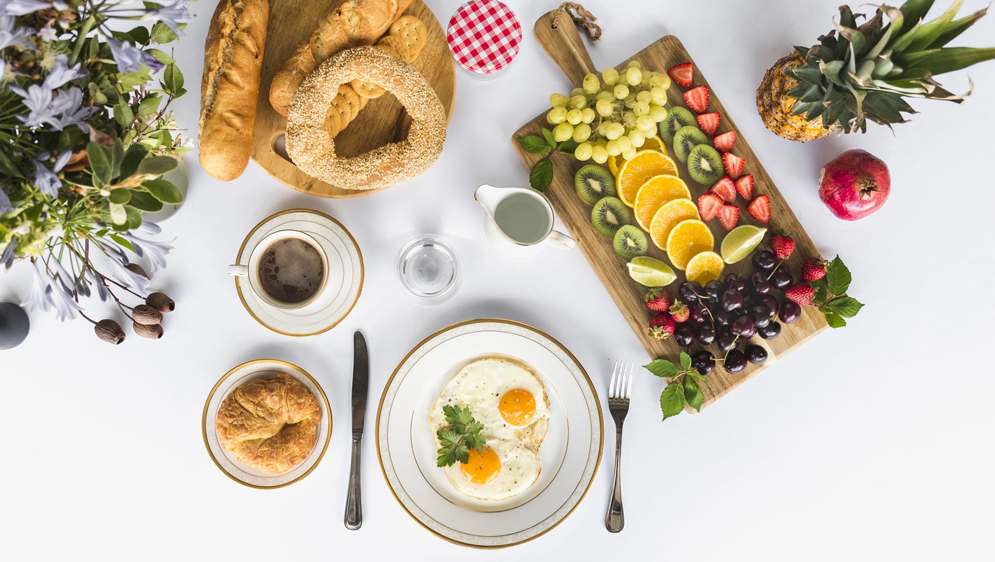 Morning Breakfast Fruit Wallpaper