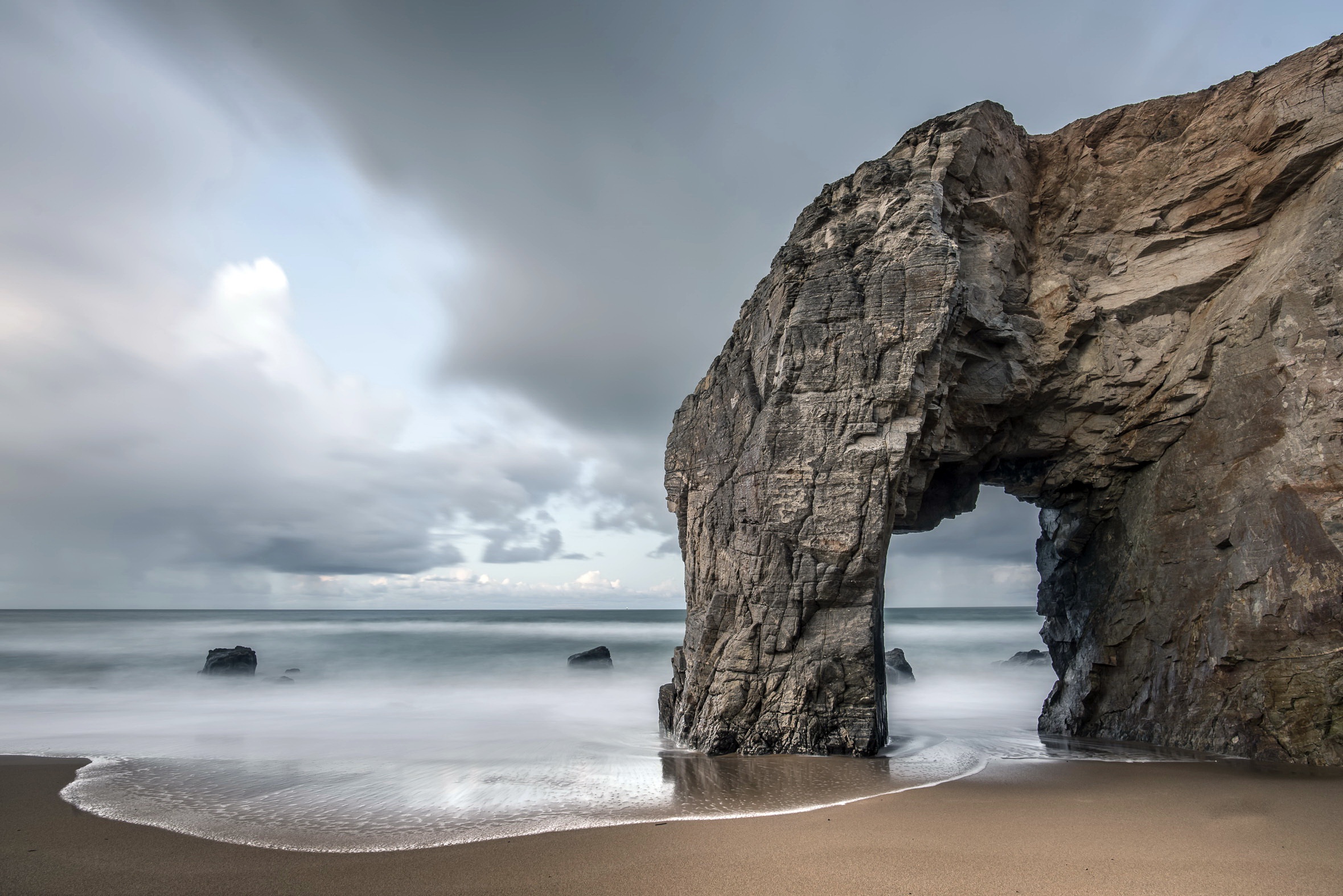 Download Horizon Ocean Nature Arch HD Wallpaper