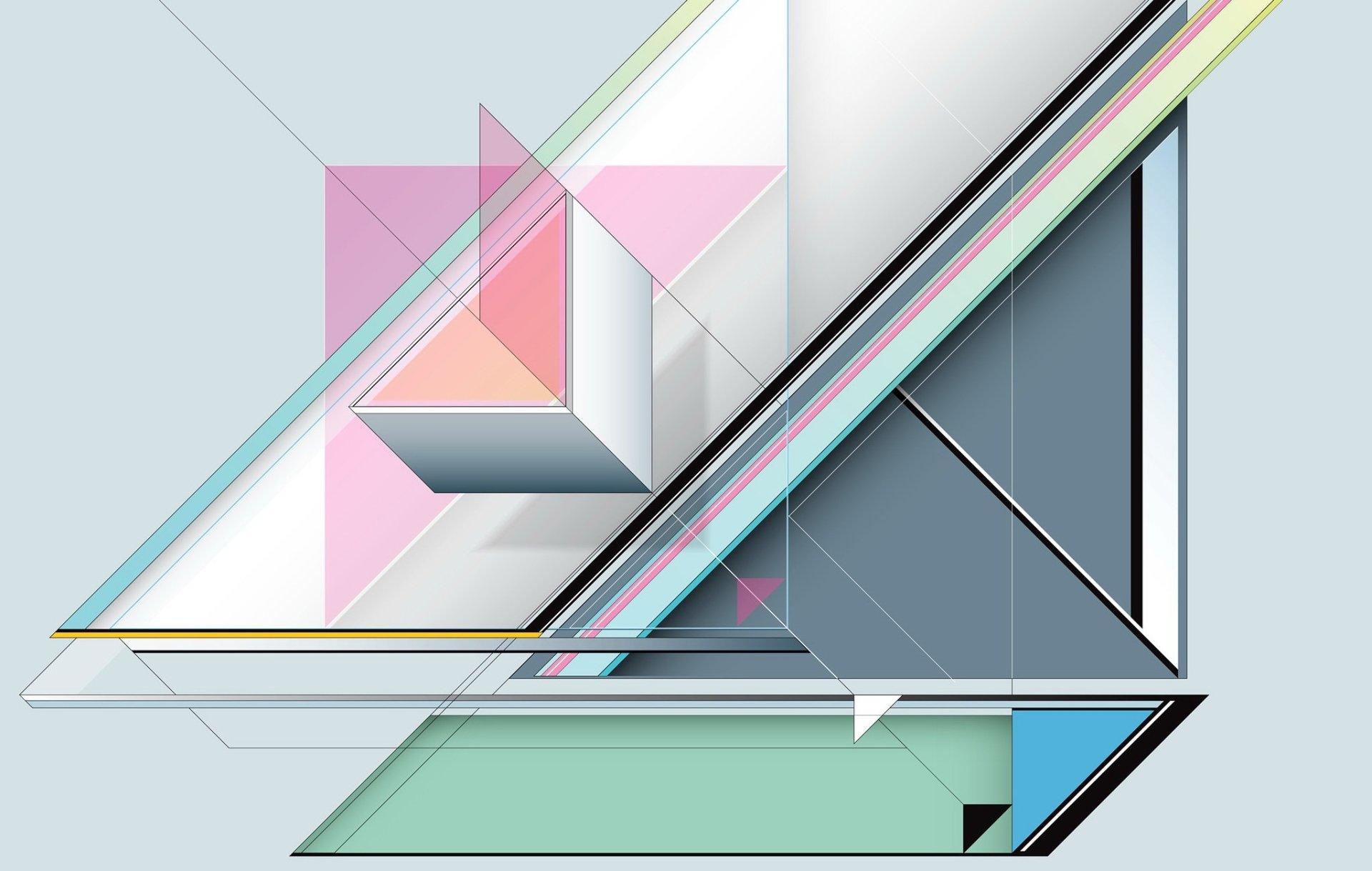 Triangular Prism: Abstract Geometry HD Wallpaper | 2048x1300 ...