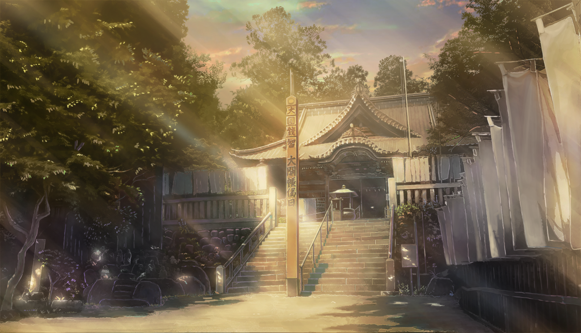 Anime Serenity: Mystical Temple HD Wallpaper by 加茂nasus