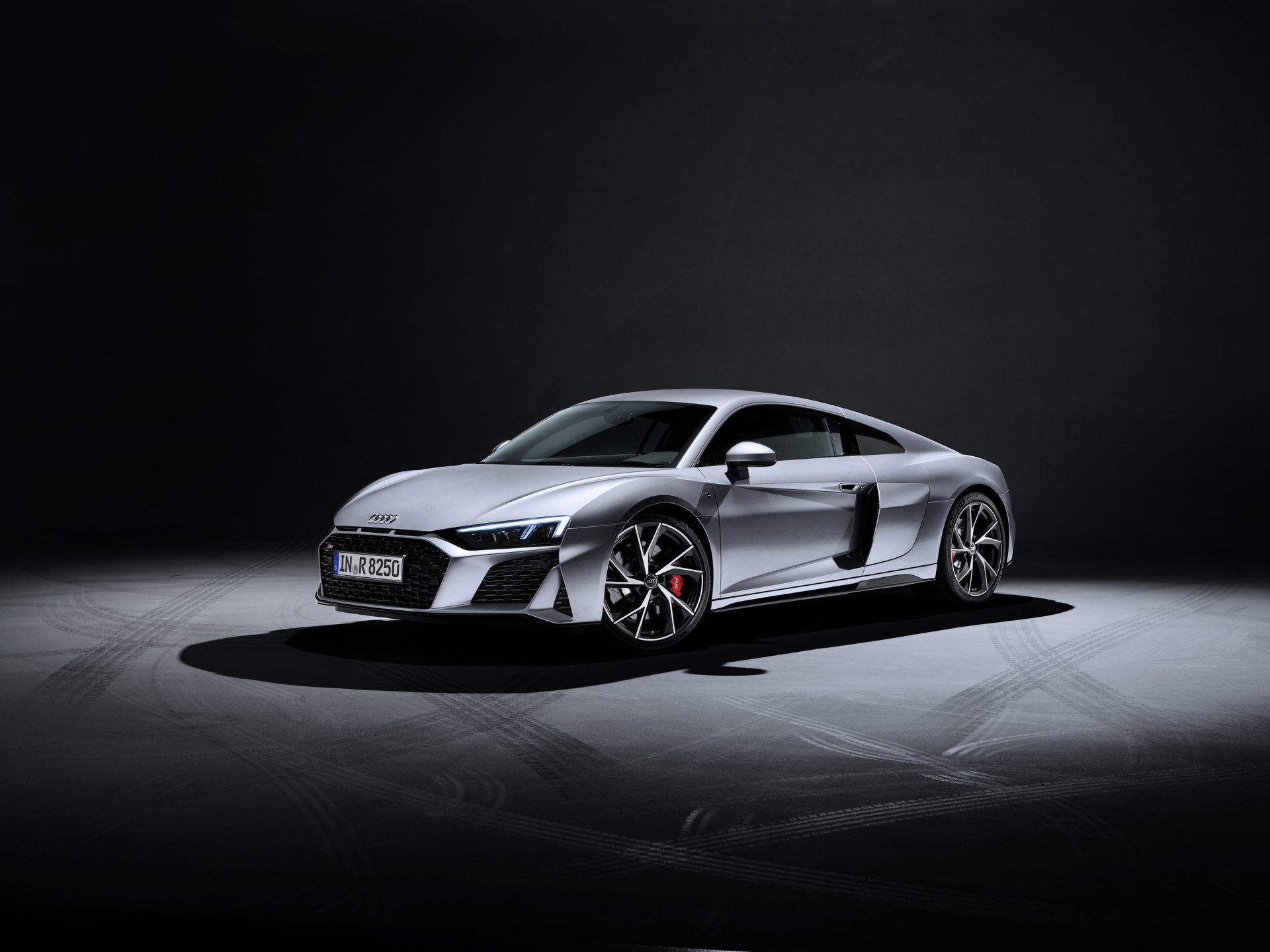 Download Supercar Silver Car Car Audi Audi R8 Vehicle Audi R8 V10 HD Wallpaper