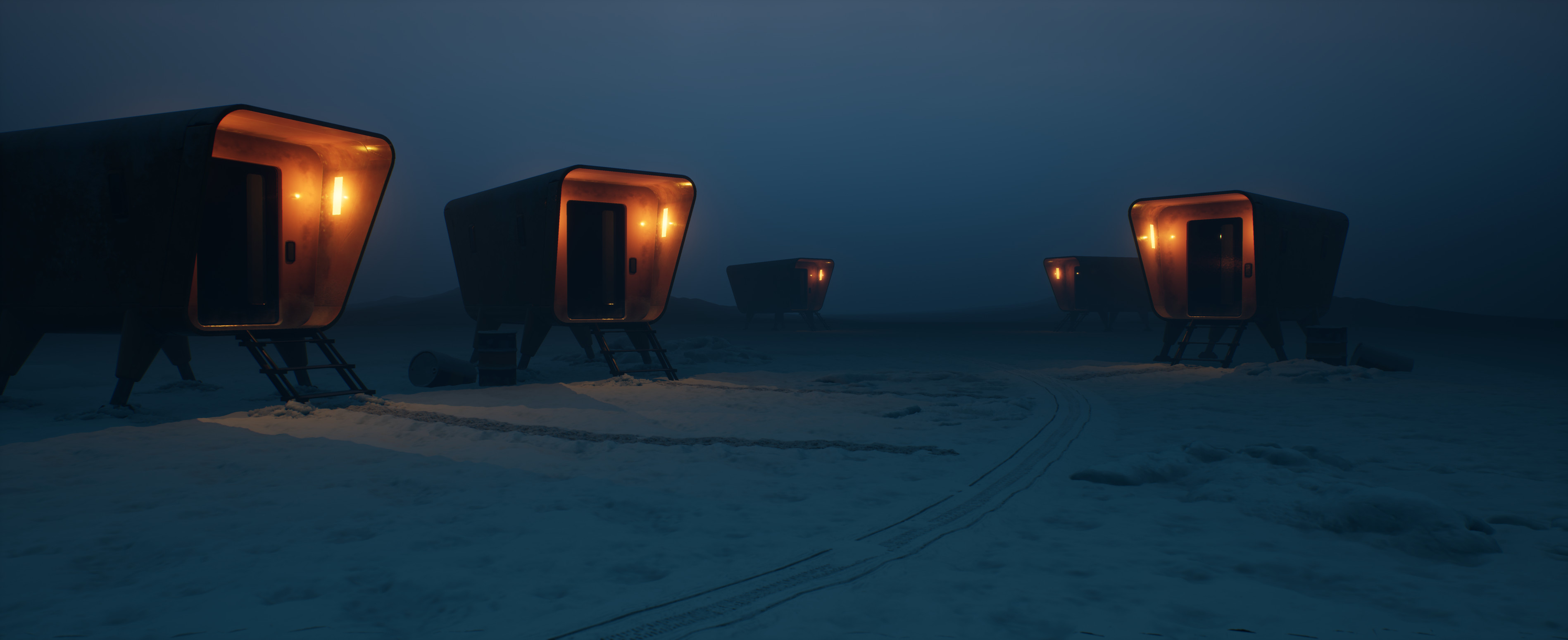 Download Path Snow Fog Artistic Winter HD Wallpaper by Dan Field