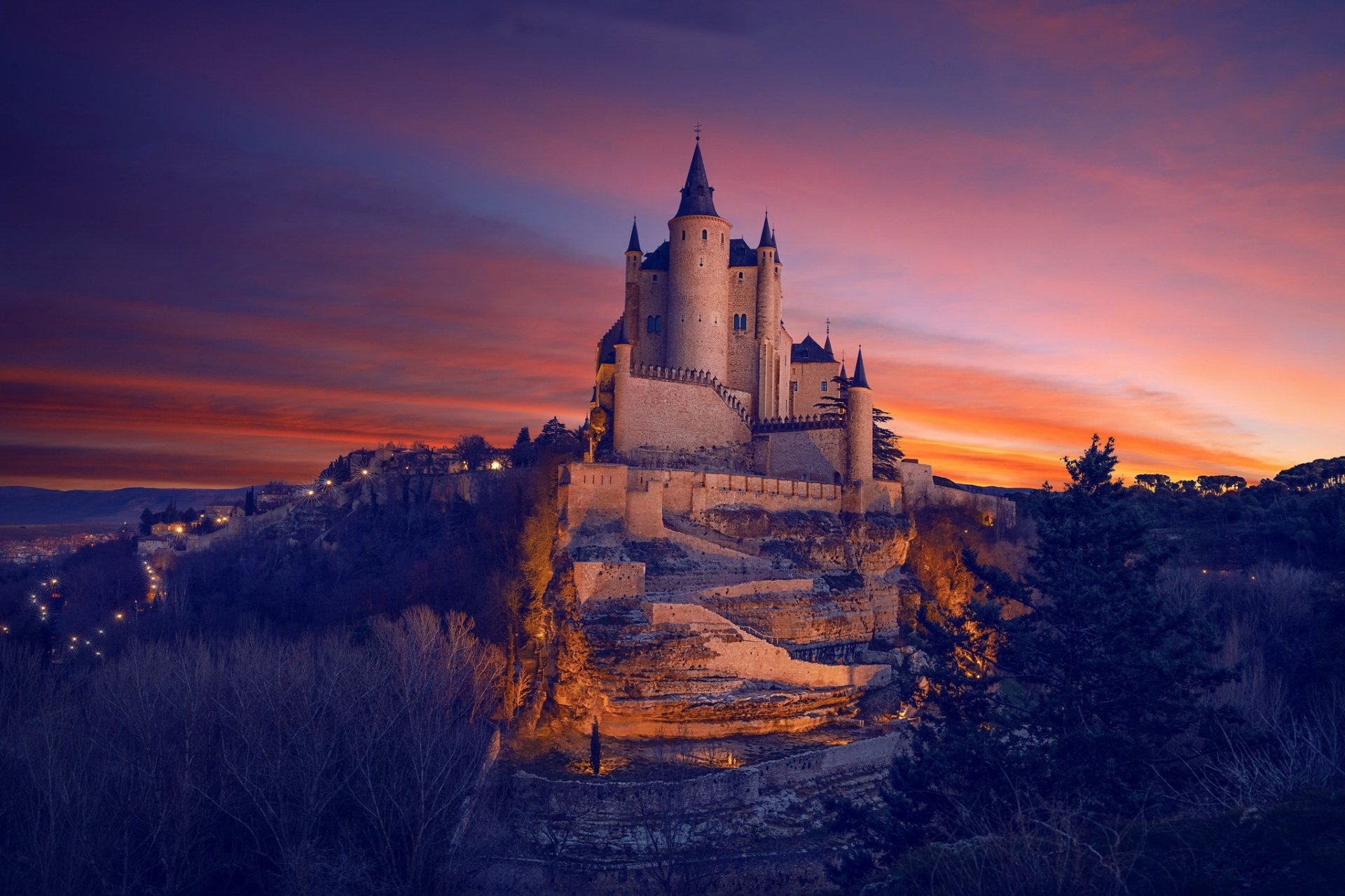 Segovia Castle at Dusk: Stunning Spanish Architectural Masterpiece HD ...