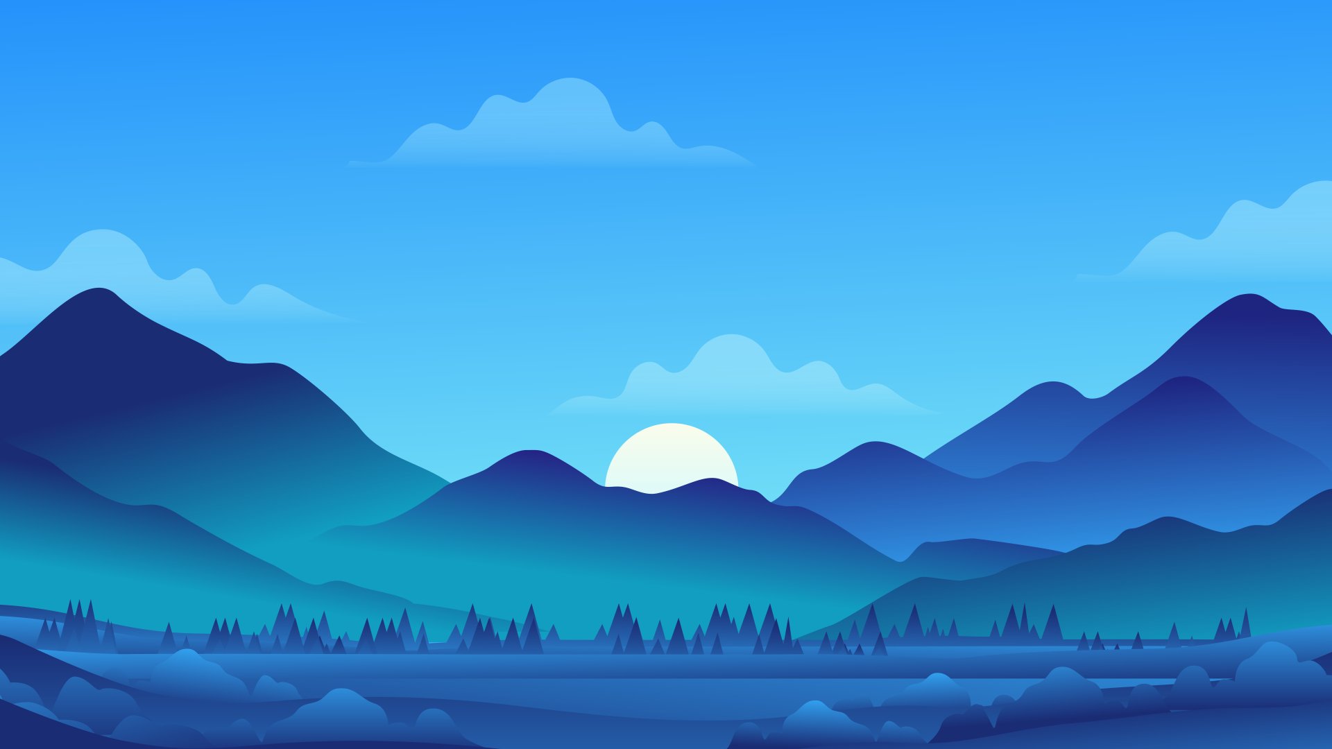 Sunrise Minimalist Mountains — 8K Ultra HD Artistic Wallpaper