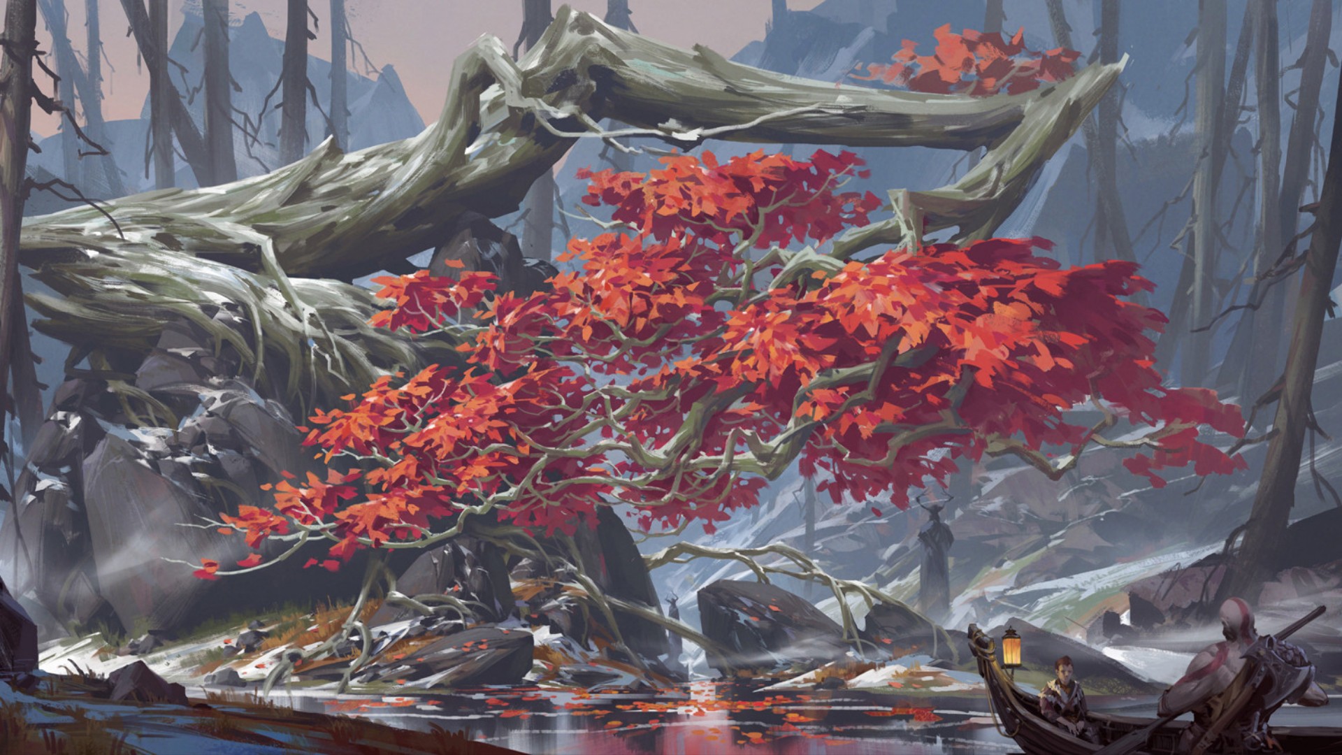 Download River Boat Tree Kratos (God Of War) Video Game God Of War ...