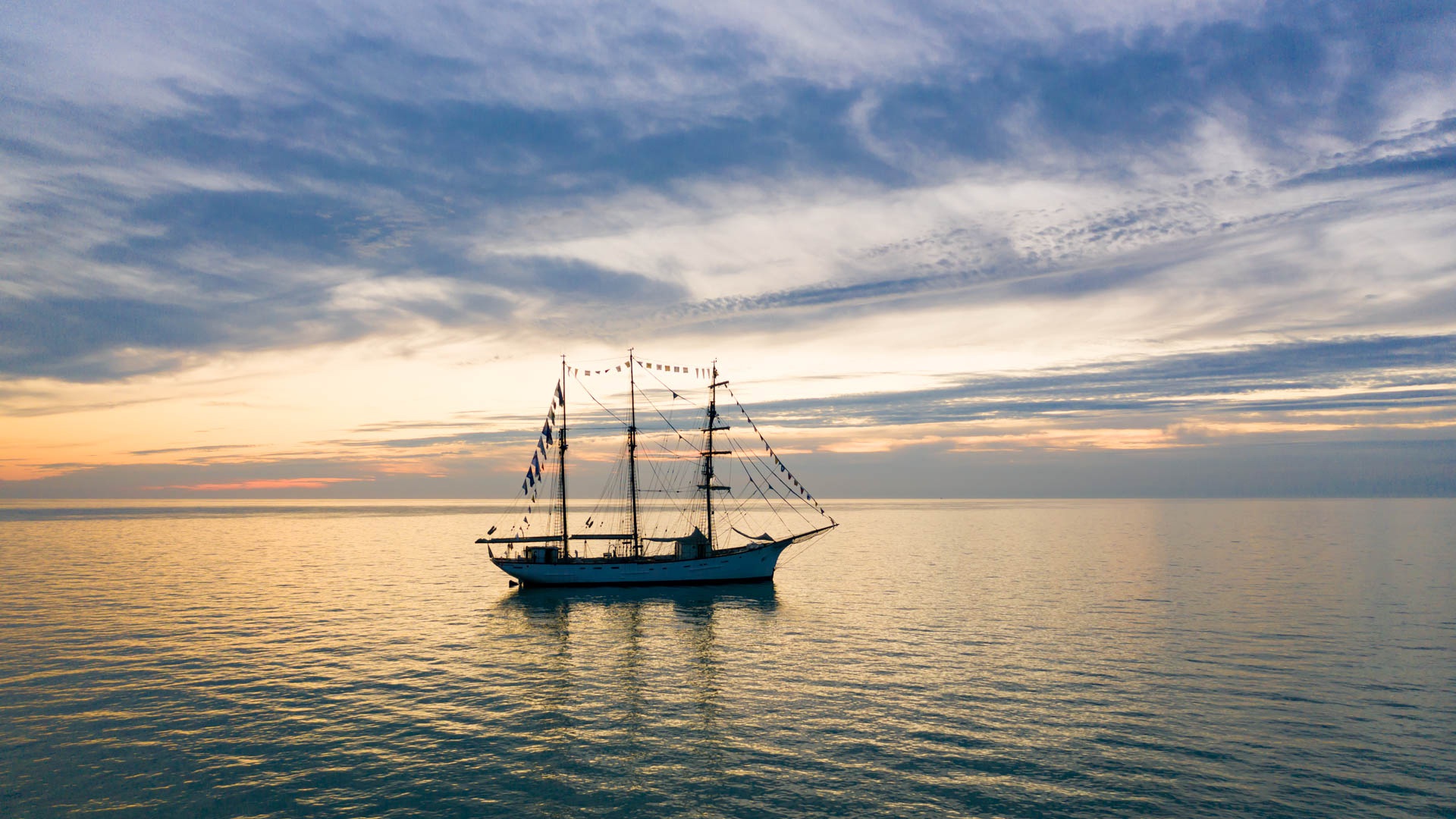 Sailboat At Sunset Desktop