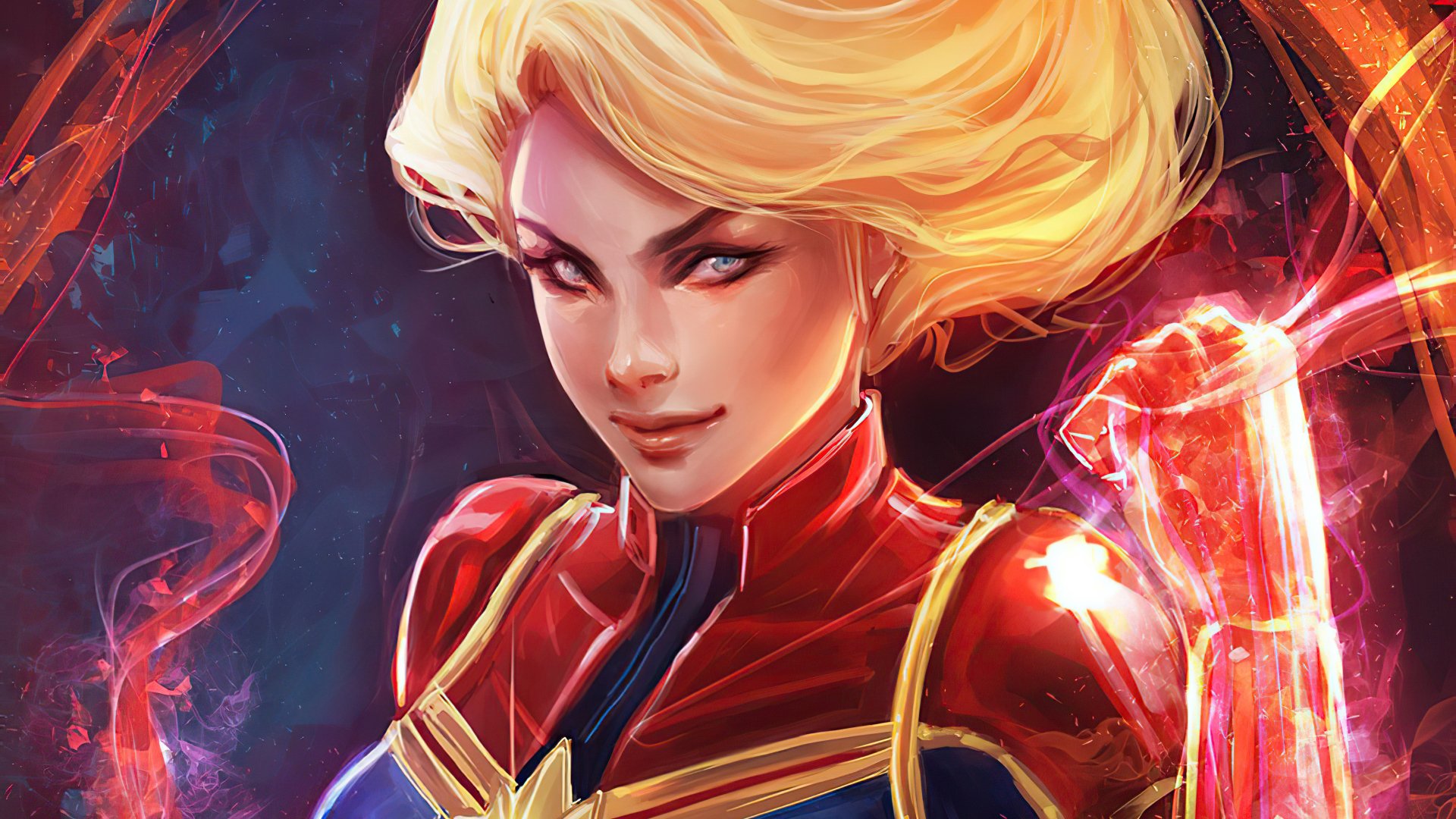 Download Comic Captain Marvel 4k Ultra HD Wallpaper by Cyan-Orange-Studio