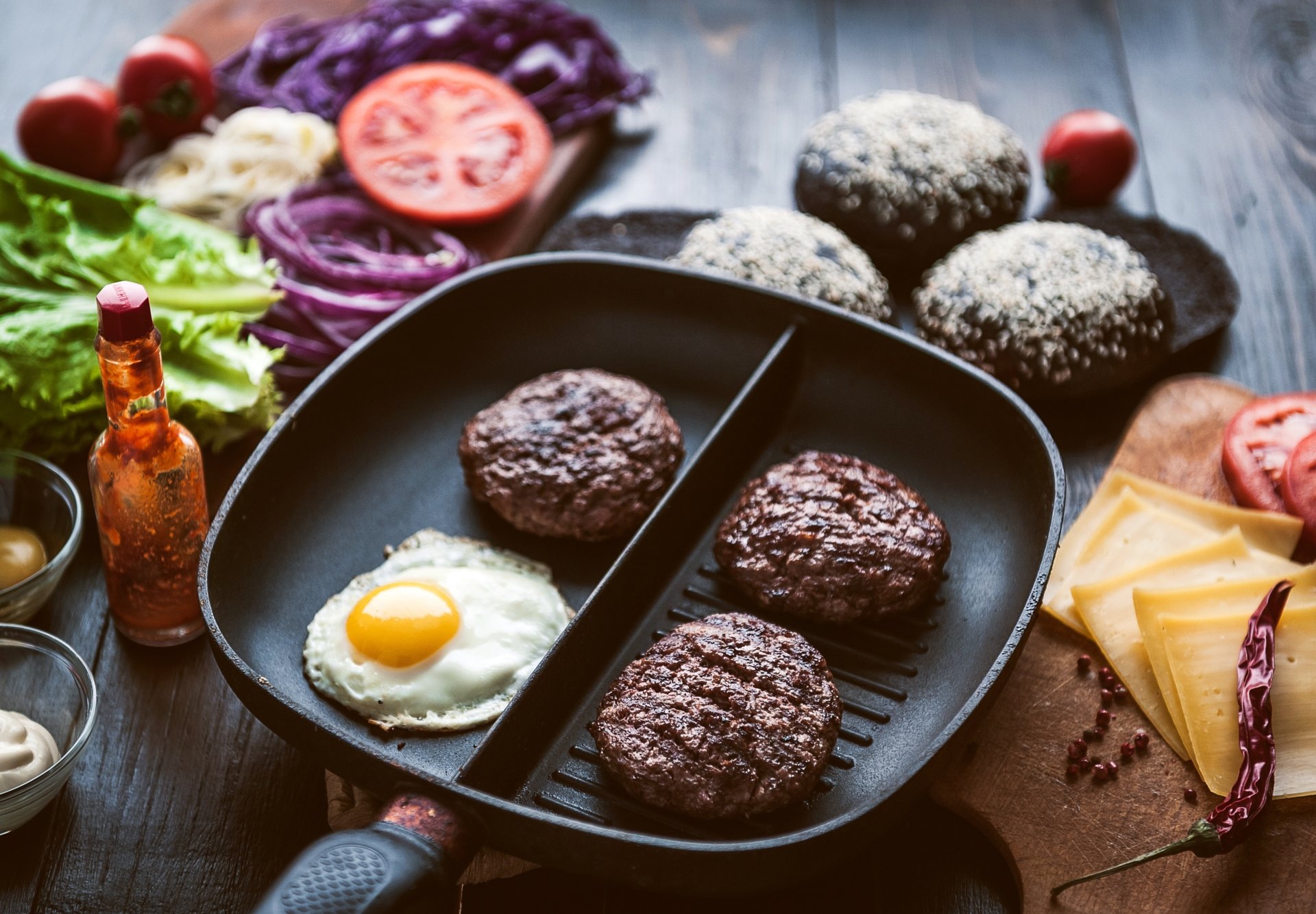 Download Still Life Meat Food Burger 4k Ultra HD Wallpaper