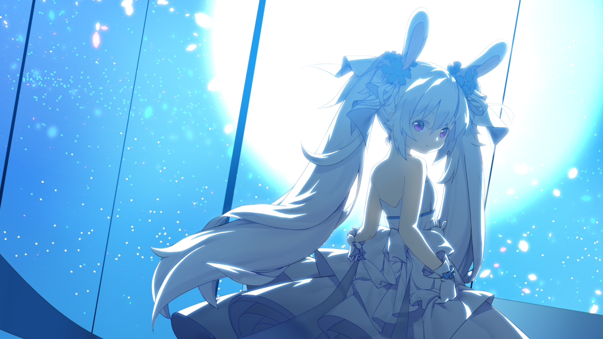 Download Purple Eyes Long Hair Animal Ears White Hair Laffey (Azur Lane ...