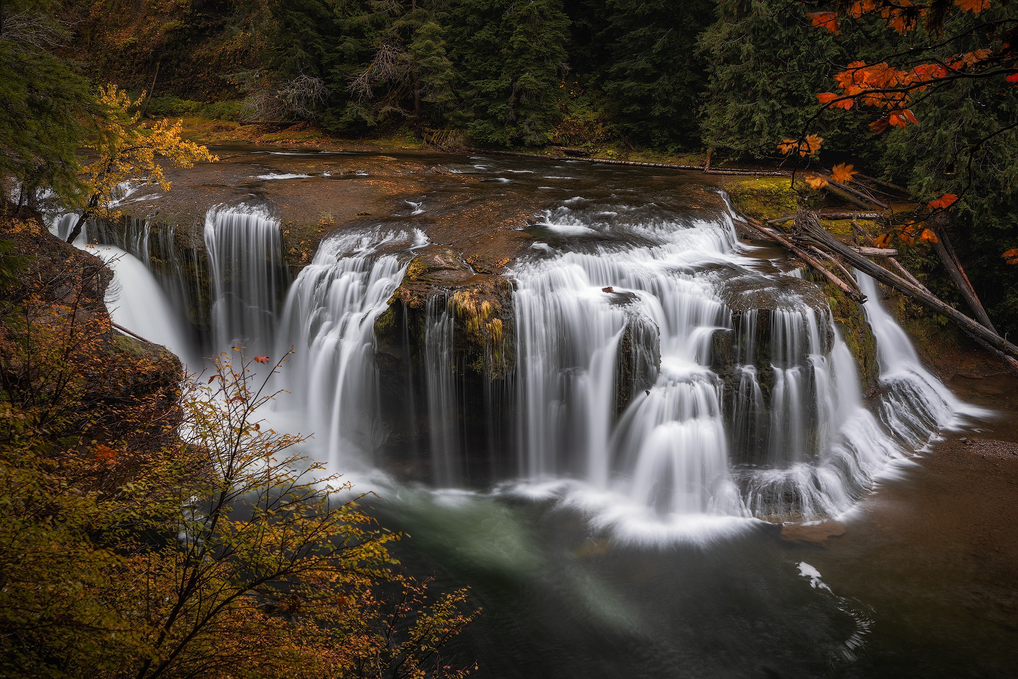 Download River Fall Lower Lewis River Falls Nature Waterfall HD Wallpaper