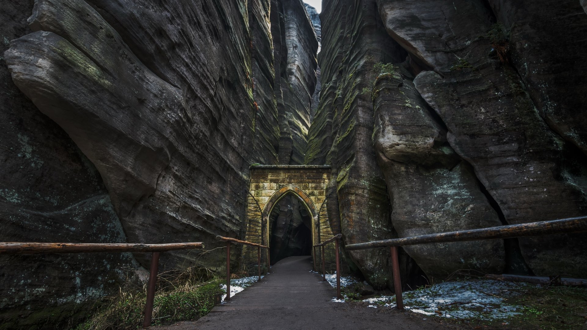 Download Arch Mountain Man Made Path 4k Ultra HD Wallpaper