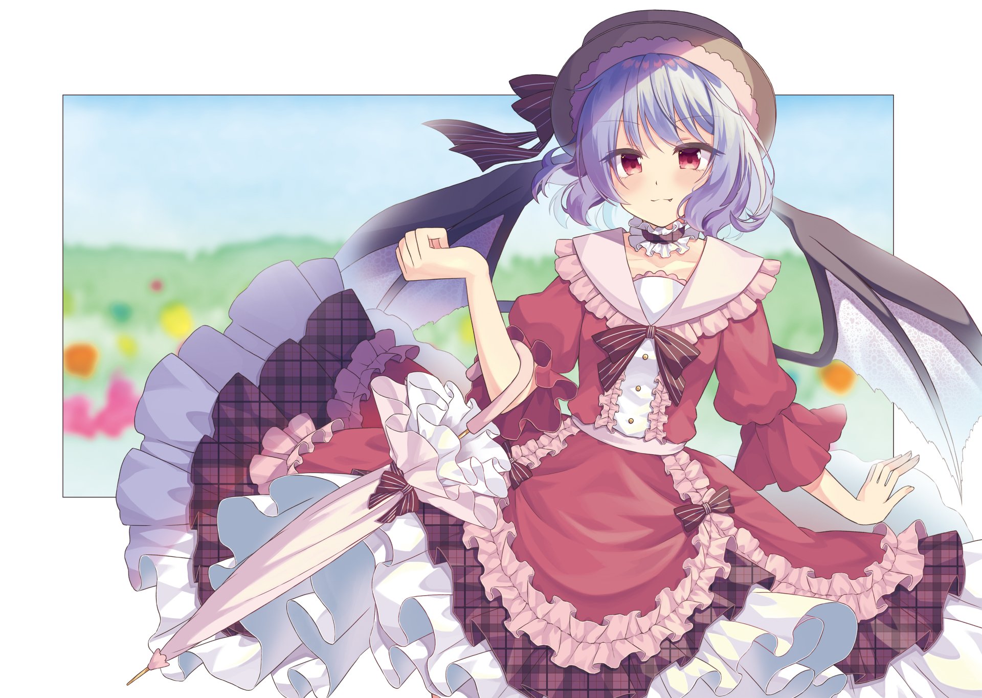 Remilia Scarlet 4K Ultra HD Anime Wallpaper - Elegant Touhou Charm by 紅色くらげ