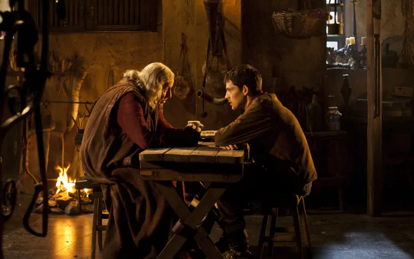Merlin (2008) TV Show HD Wallpaper Featuring Richard Wilson & Cast